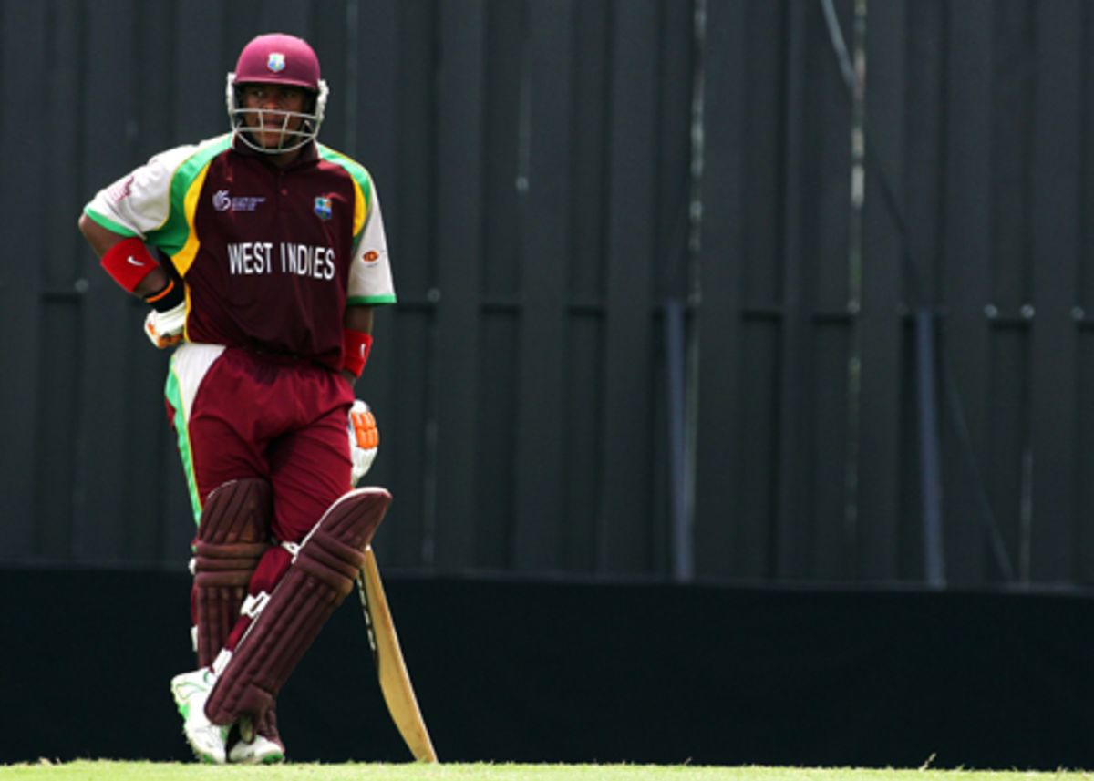 Devon Thomas lofts the ball over the covers during his 57-ball 53 ...