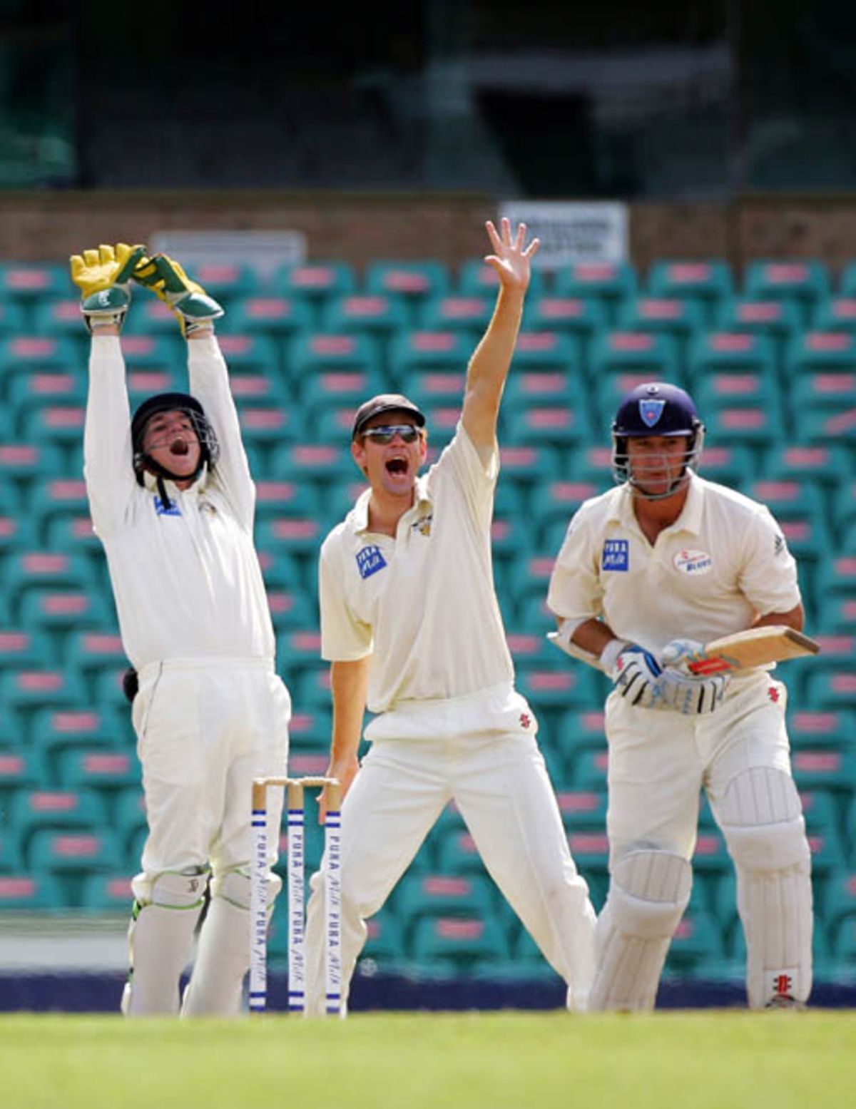 Simon Katich pushes the ball to the leg side during his 92 ...