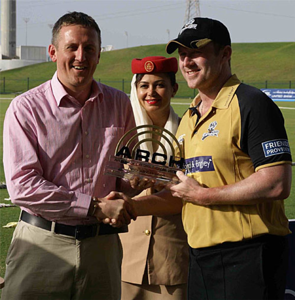 Anthony McGrath receives the Pro ARCH trophy | ESPNcricinfo.com