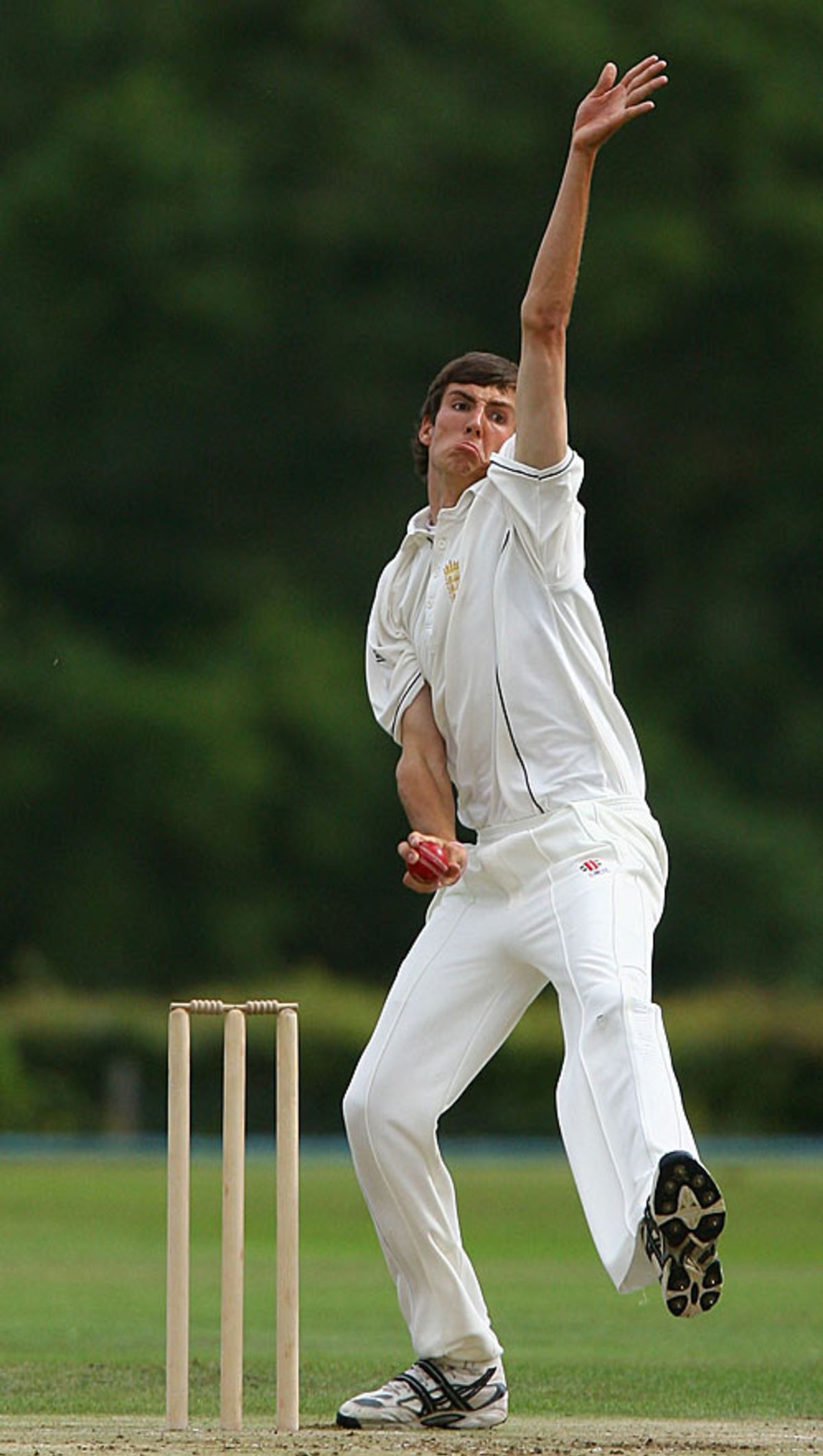 Terryn Fray poses in front of the scoreboard | ESPNcricinfo.com
