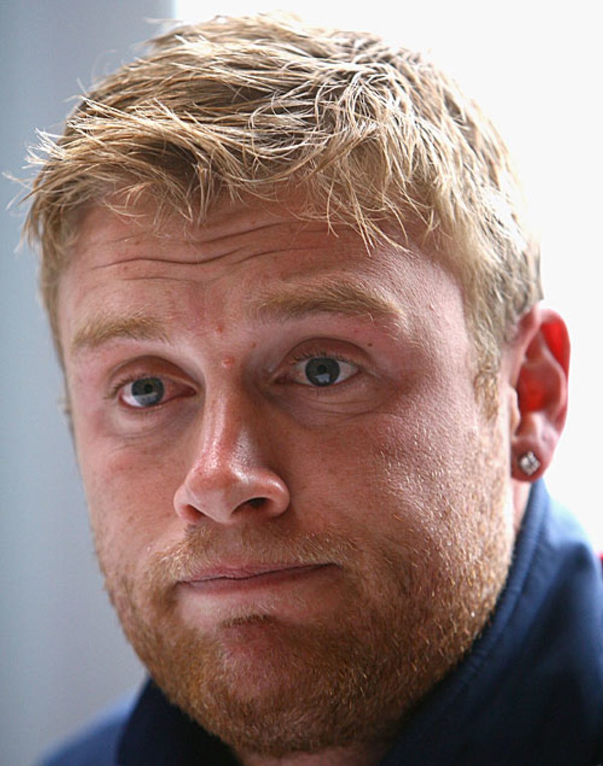 A profile of Andrew Flintoff who spoke to reporters at The Oval ...