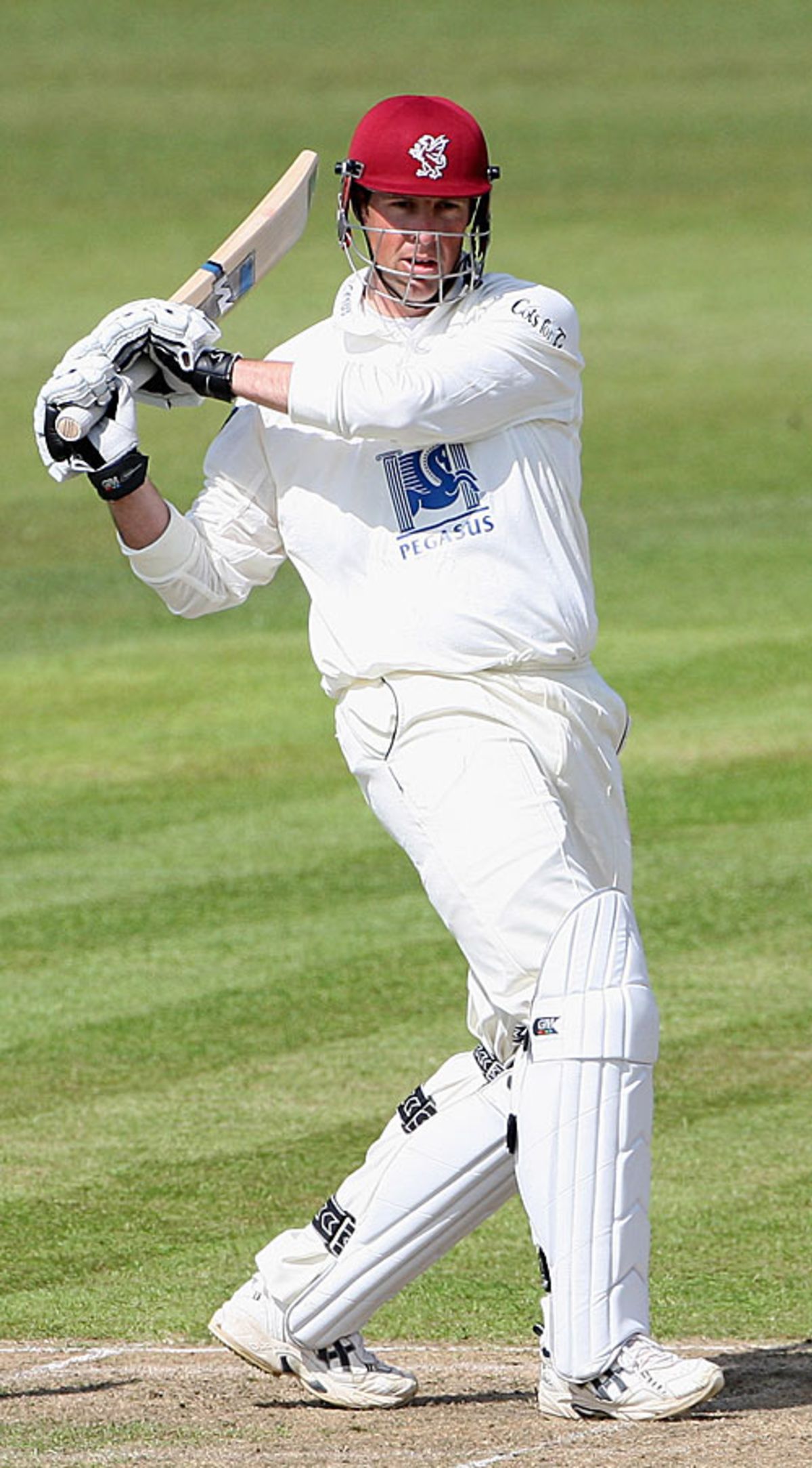 Marcus Trescothick biffs one through midwicket off the back foot ...