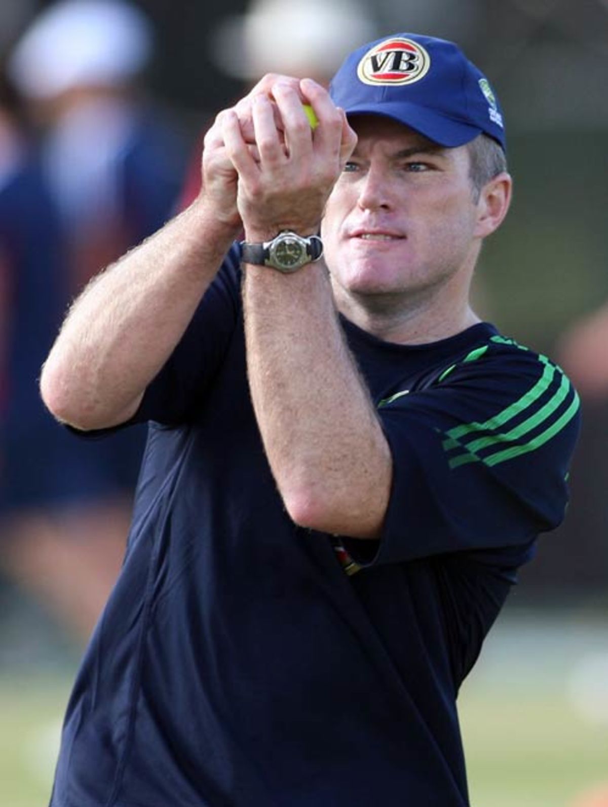 Stuart MacGill practices his fielding at Australia's training camp ...