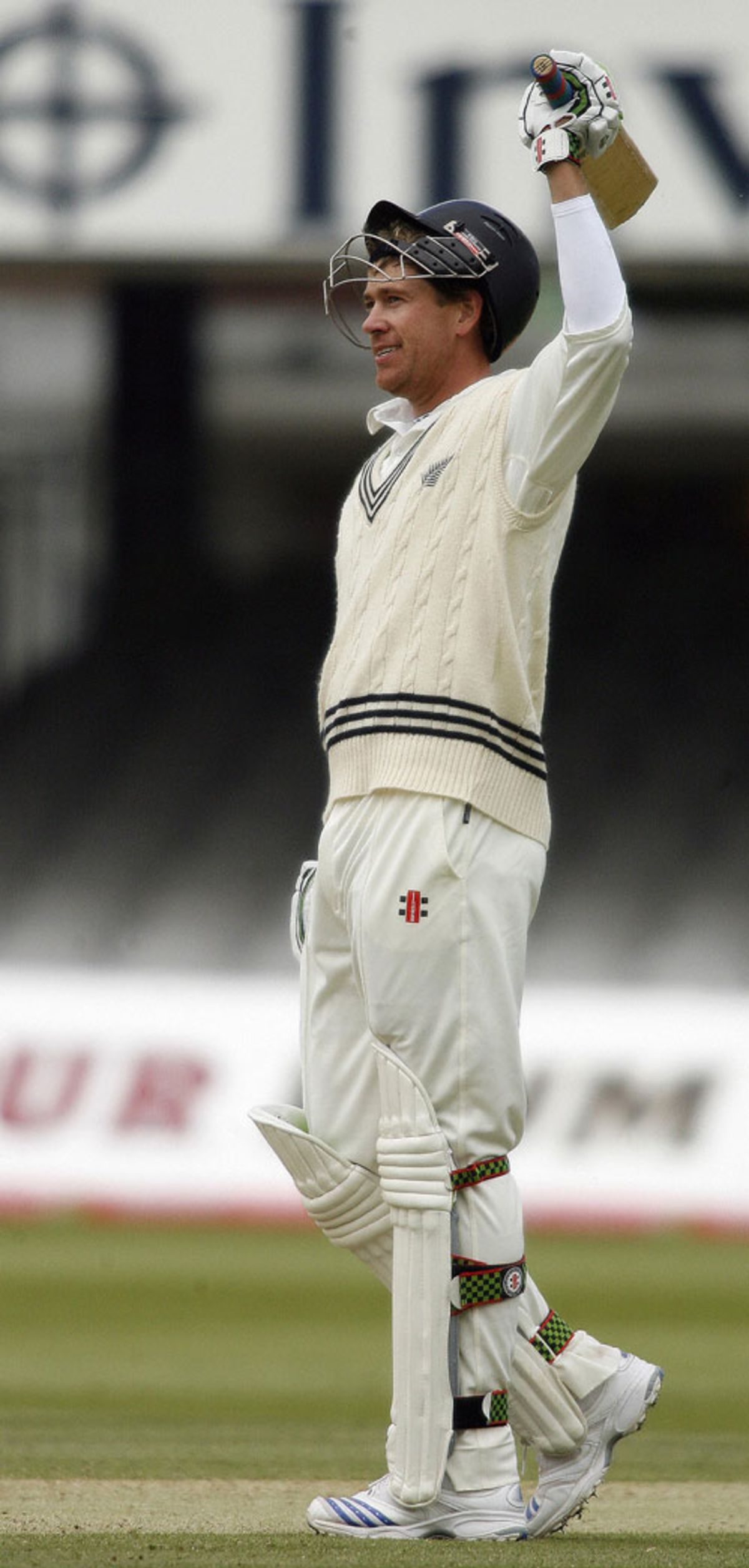 Jacob Oram celebrates reaching his century | ESPNcricinfo.com