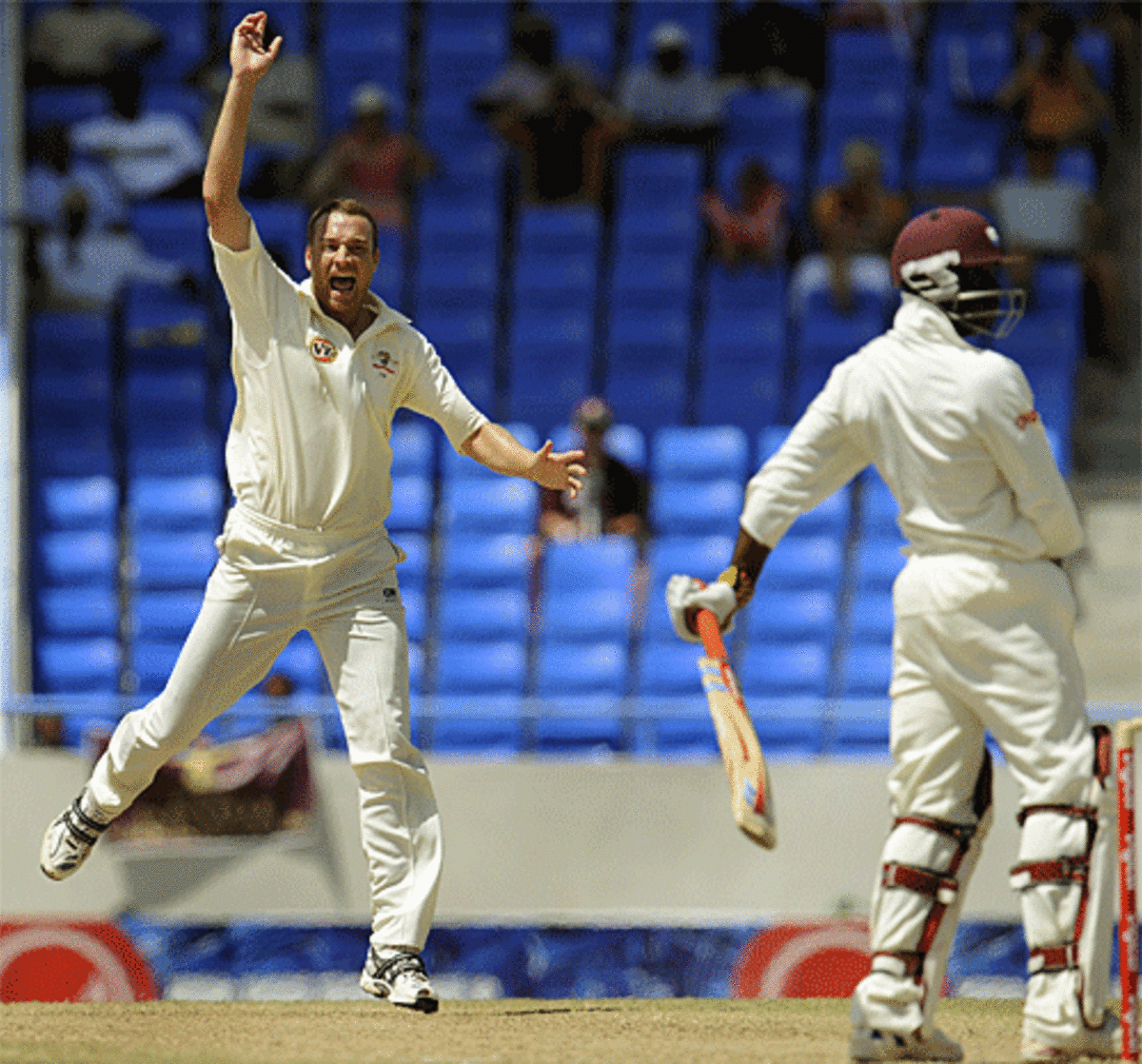 Stuart Clark celebrates Xavier Marshall edging through | ESPNcricinfo.com