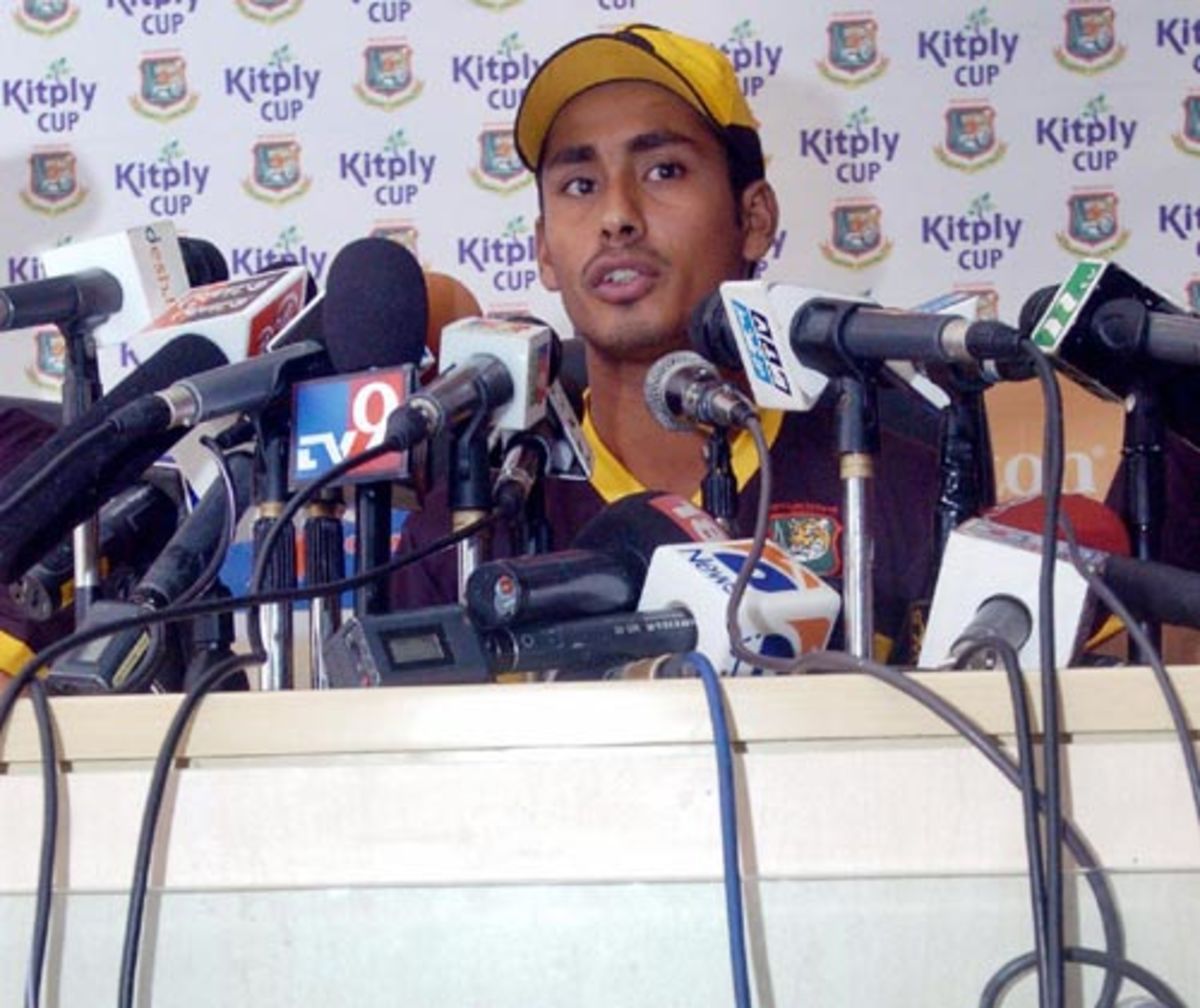 Mohammad Ashraful addresses the media ahead of the tri-series ...