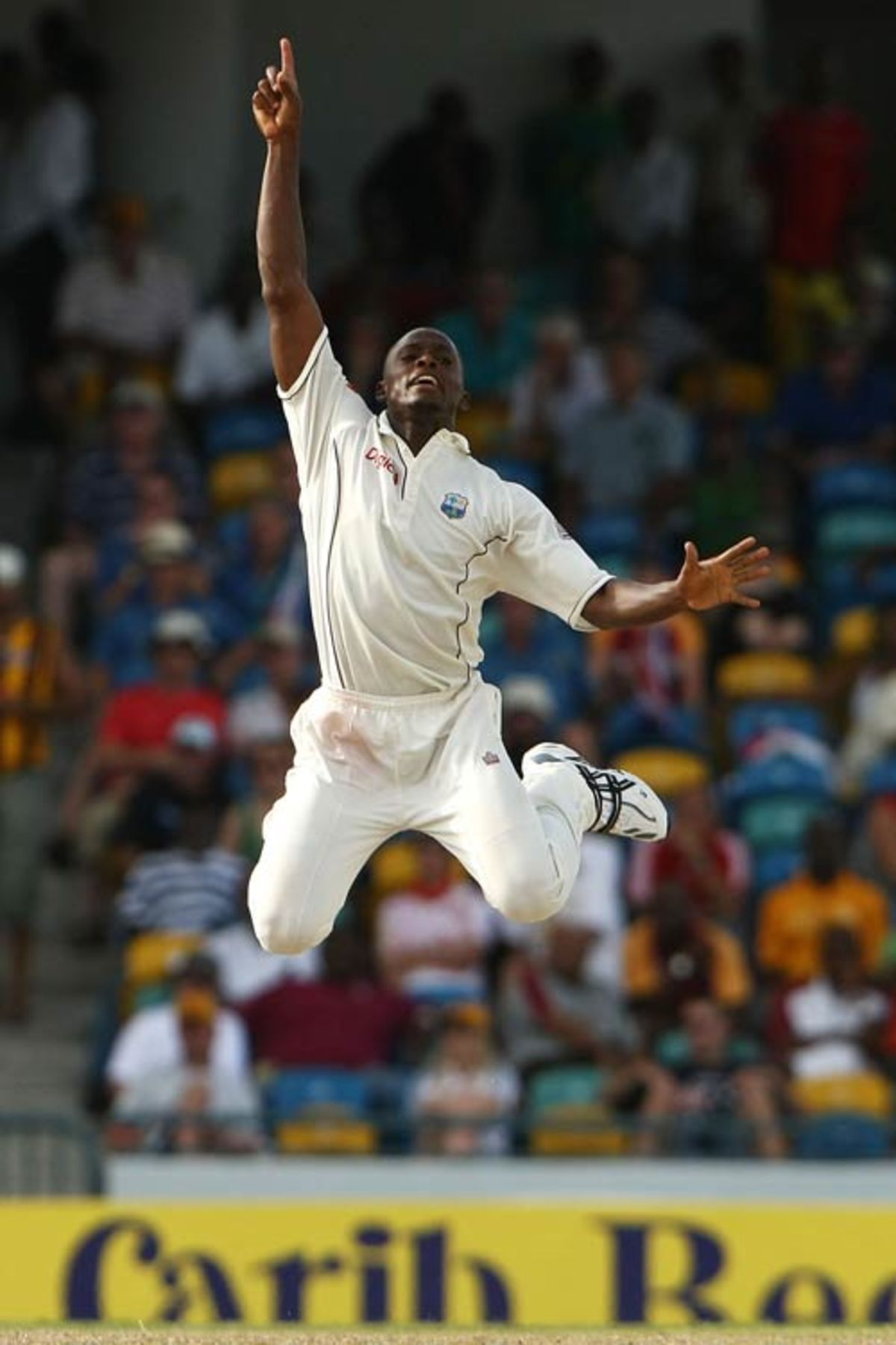 Fidel Edwards celebrates the wicket of Phil Jaques | ESPNcricinfo.com