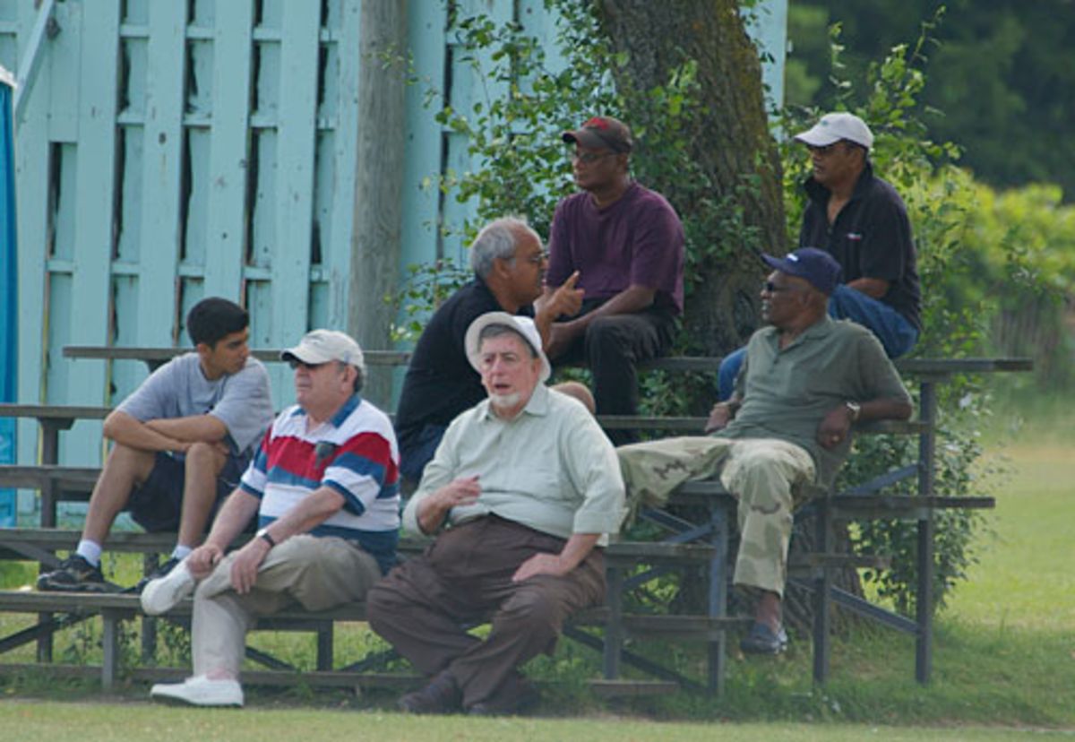 Douglas Lockhart celebrates his century on the first day | ESPNcricinfo.com