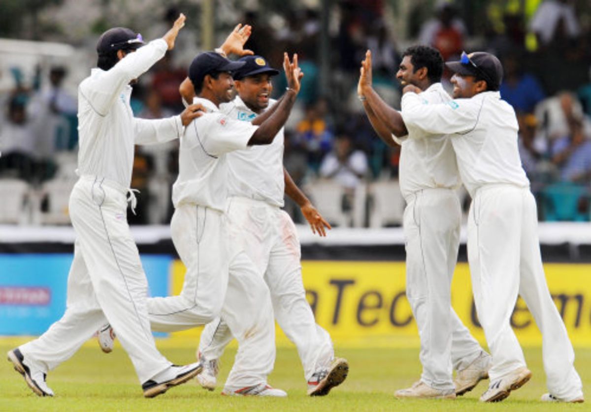 Muttiah Muralitharan is delighted after claiming the prized wicket of ... Muttiah Muralitharan is delighted after claiming the prized wicket of ...