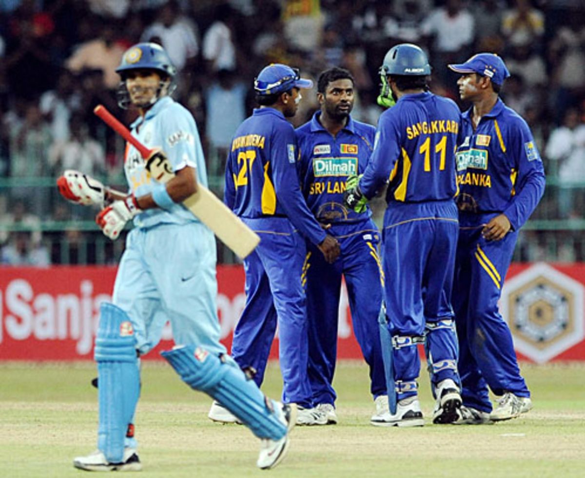 S Badrinath was caught for six off Muttiah Muralitharan | ESPNcricinfo.com