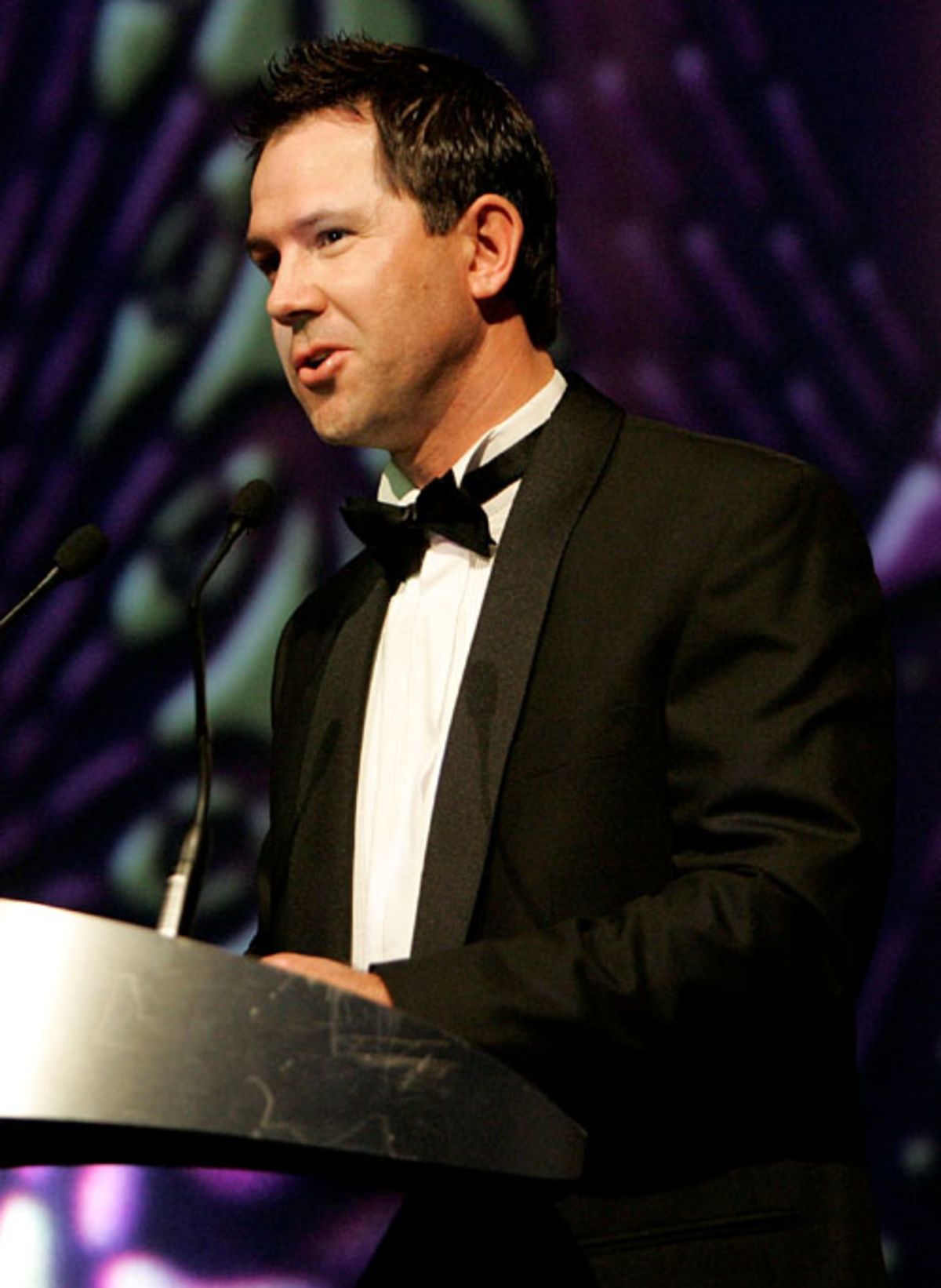 Ricky Ponting speaks at a dinner marking the 100th birthday of Don ...