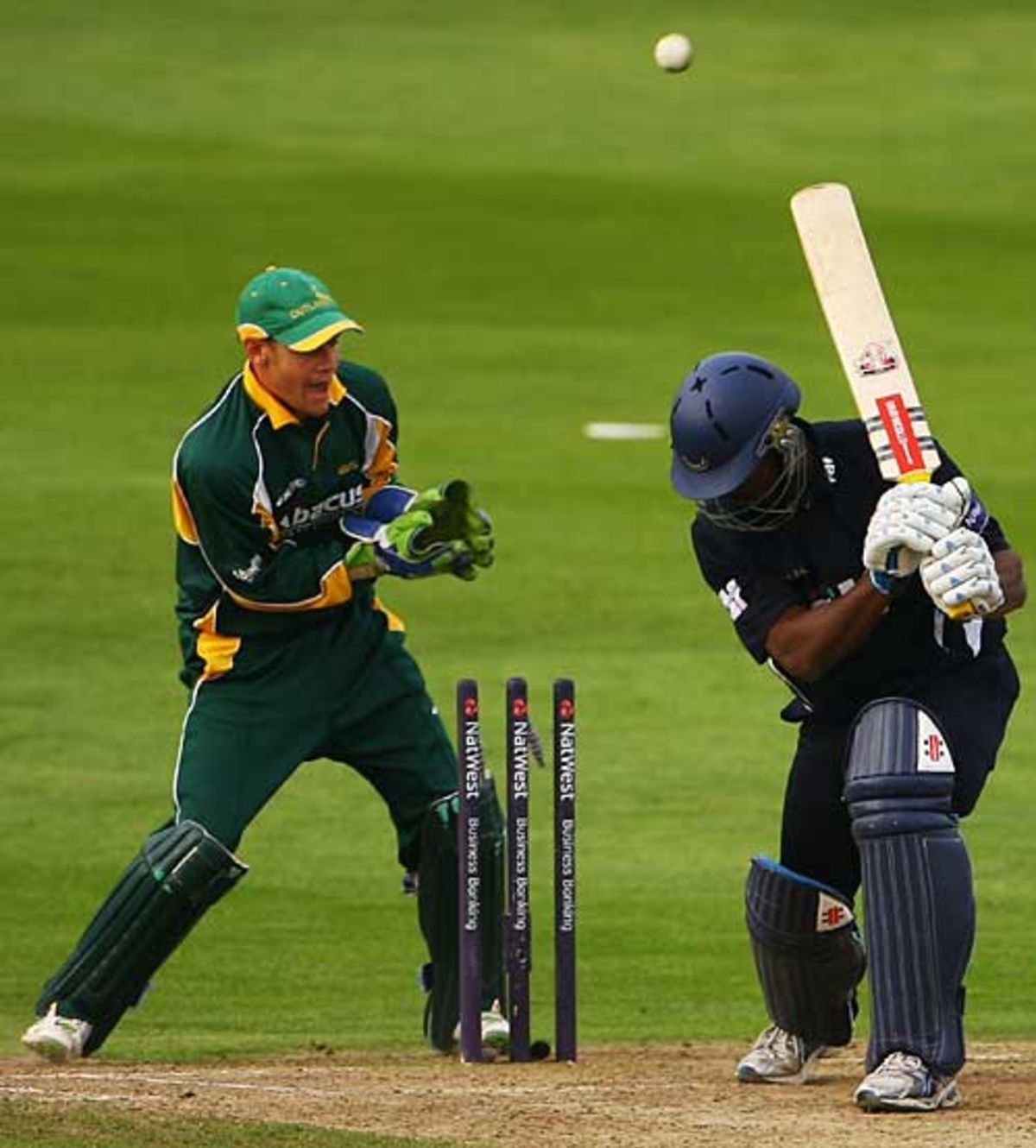 Dwayne Smith is bowled by Graeme Swann as Sussex collapse ...