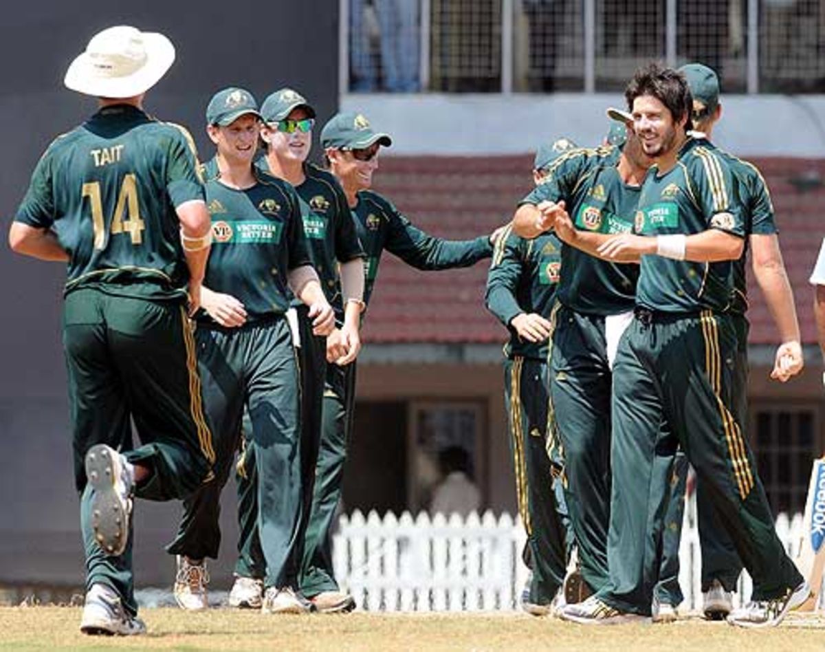 Australia A pose with the tri-series trophy | ESPNcricinfo.com
