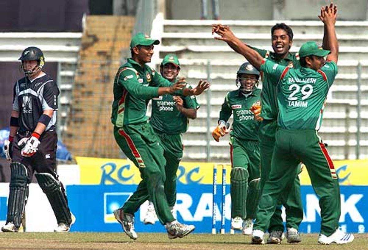 Syed Rasel celebrates dismissing Jesse Ryder | ESPNcricinfo.com