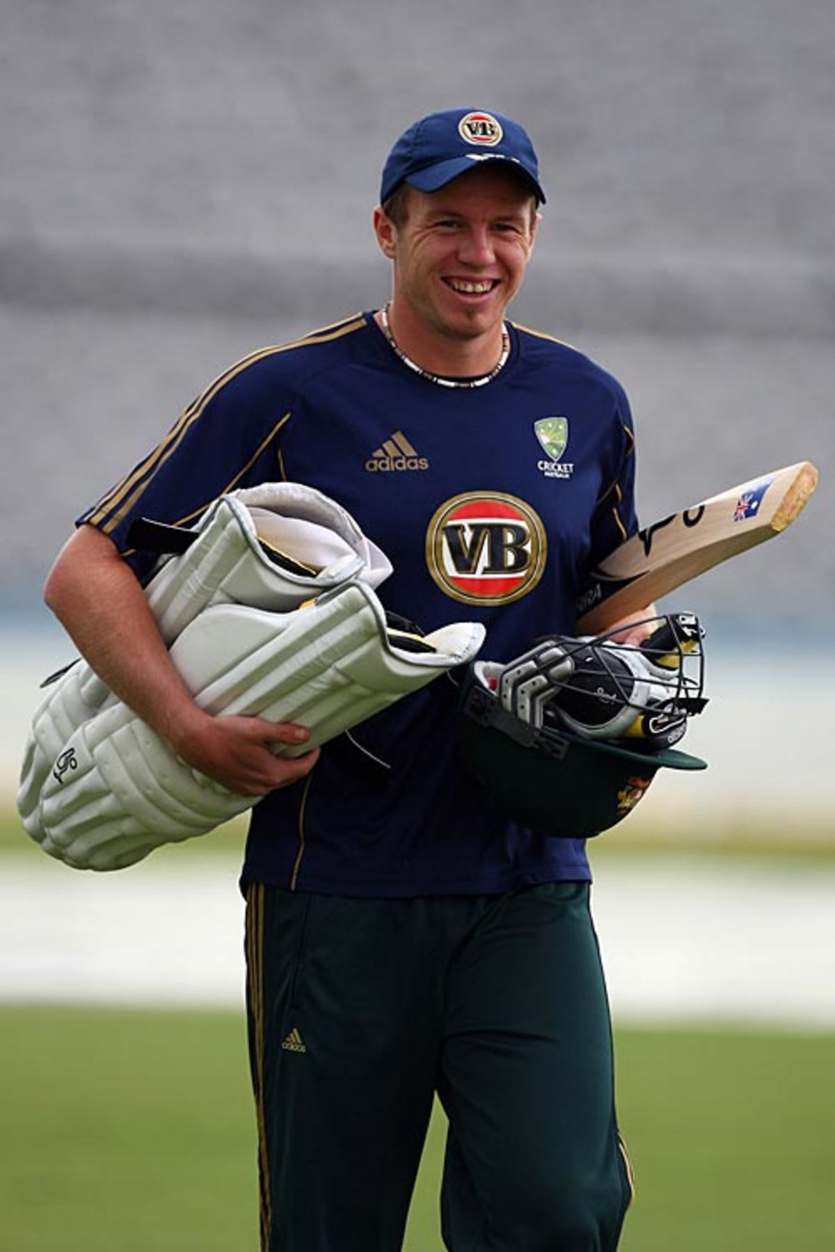Stuart Clark and Andrew Hilditch head towards the indoor nets ...