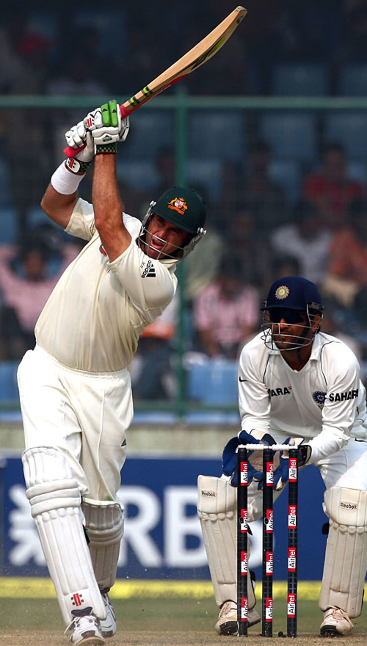 Matthew Hayden pulls powerfully over mid-wicket | ESPNcricinfo.com