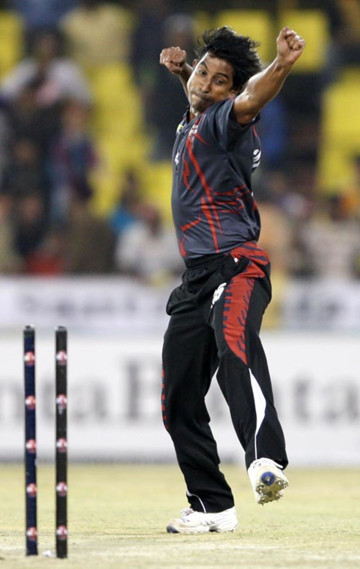 Tapash Baisya celebrates taking a wicket | ESPNcricinfo.com