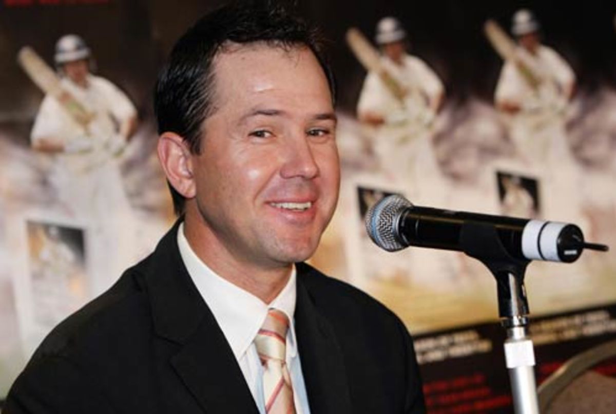 Ricky Ponting with his wife Rianna and baby daughter Emmy at the launch ...