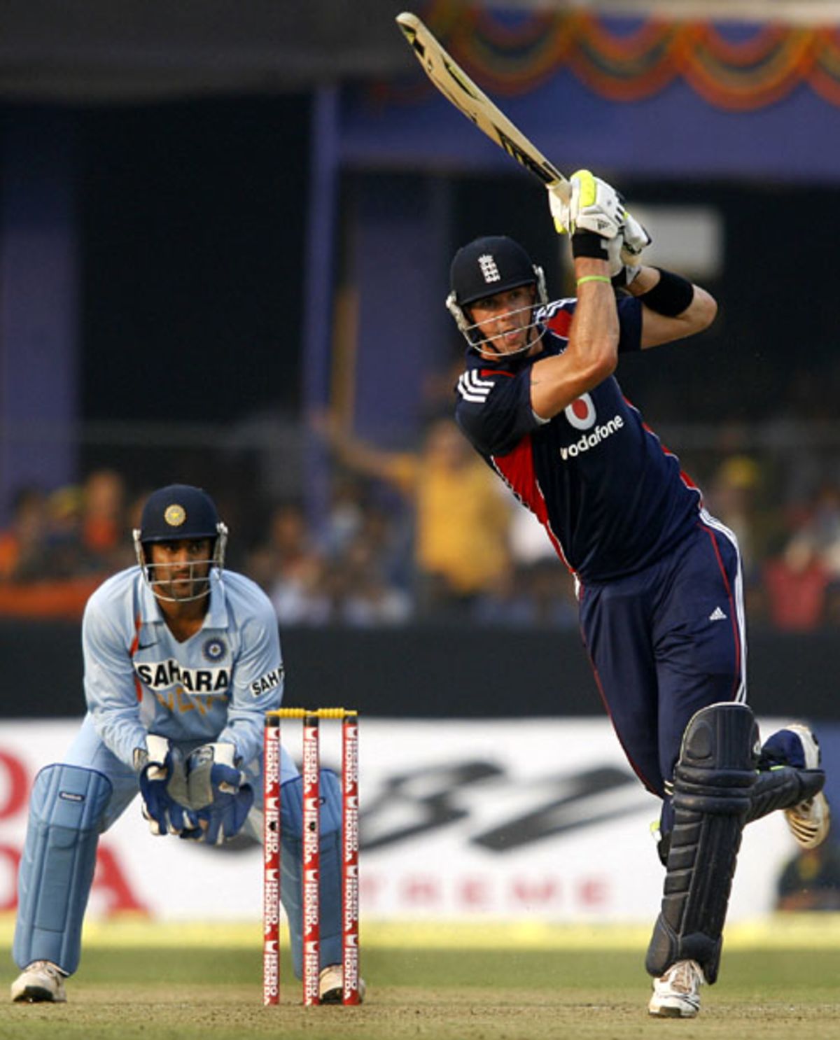 Kevin Pietersen nudges the ball for a run | ESPNcricinfo.com