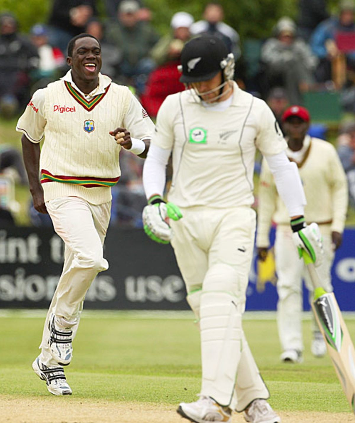 Jerome Taylor gets Brendon McCullum to edge behind the wicket ...