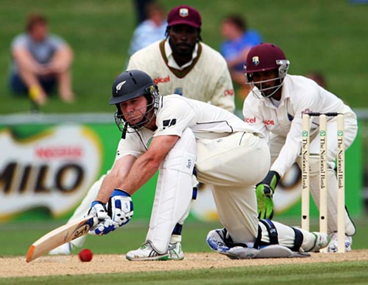 Fidel Edwards kicks off the celebrations after removing Jamie How ...