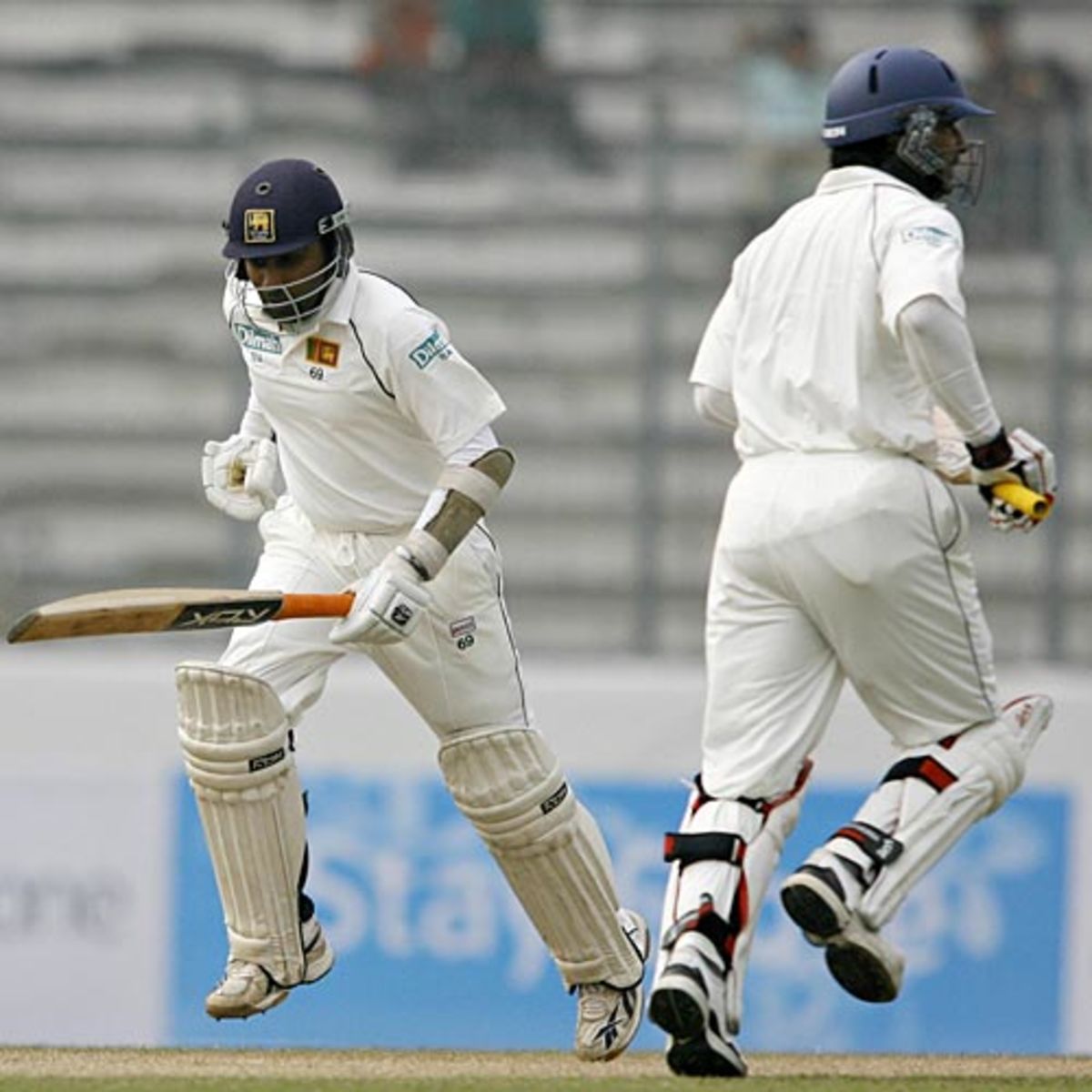 Mahela Jayawardene and Kumar Sangakkara pick up a single | ESPNcricinfo.com