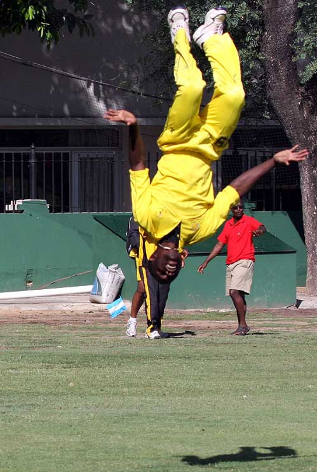 An Ugandan player shows his excitement at making it to the World Cup ...