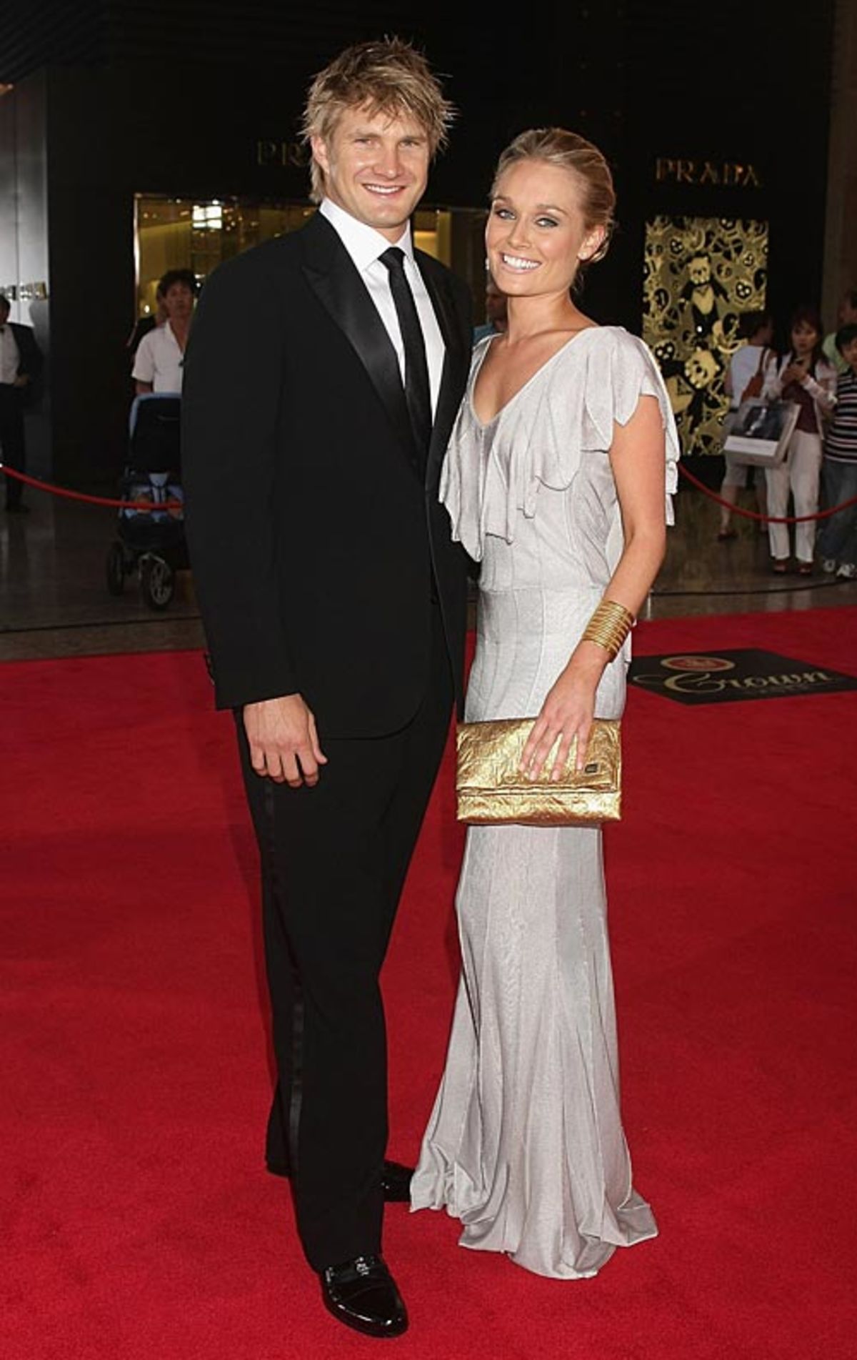 Shane Watson and partner Lee Furlong at the 2009 Allan Border Medal ...