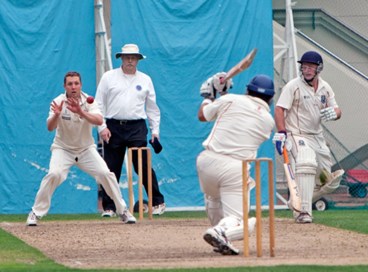 Toby Brown takes a return catch to dismiss Roy Lamsam | ESPNcricinfo.com