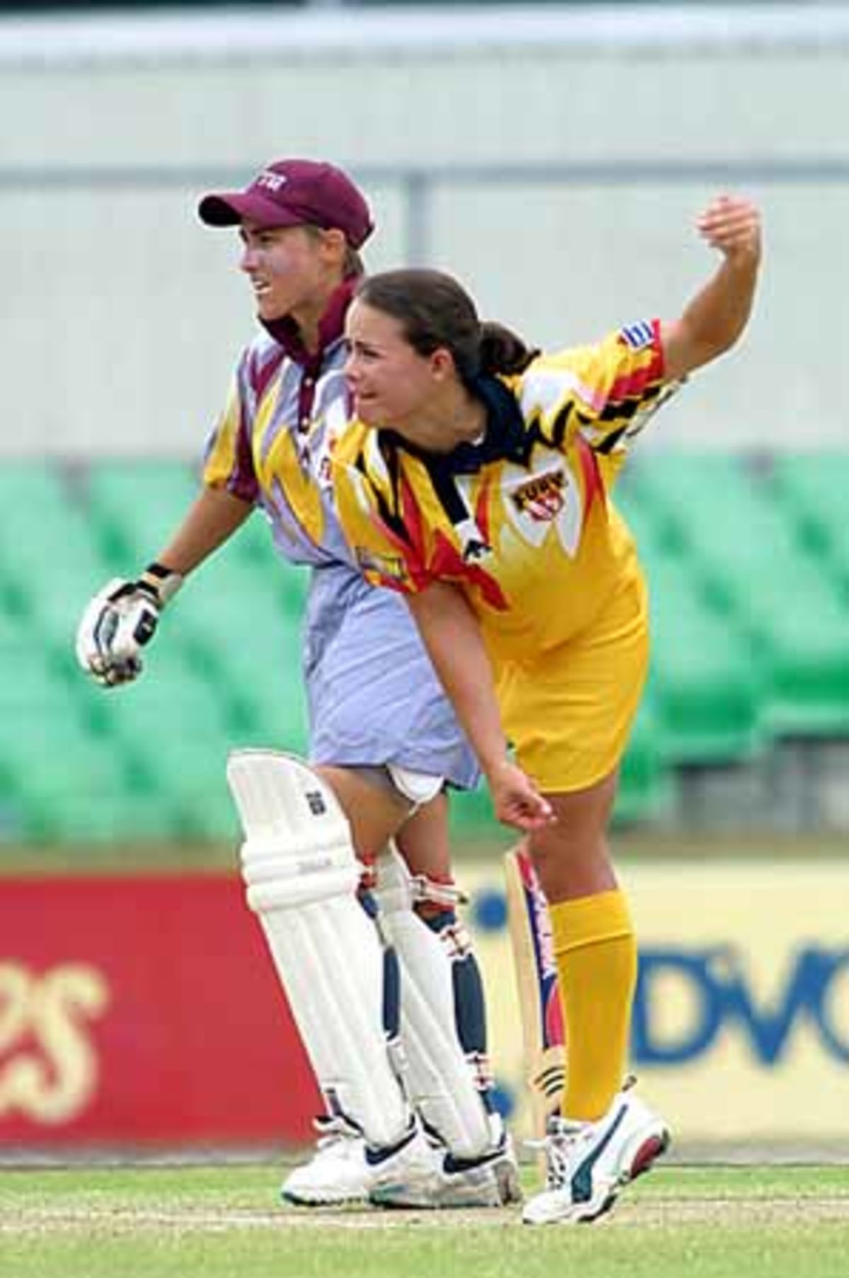 Heather Taylor the Western Australia batter with Julia Price the ...