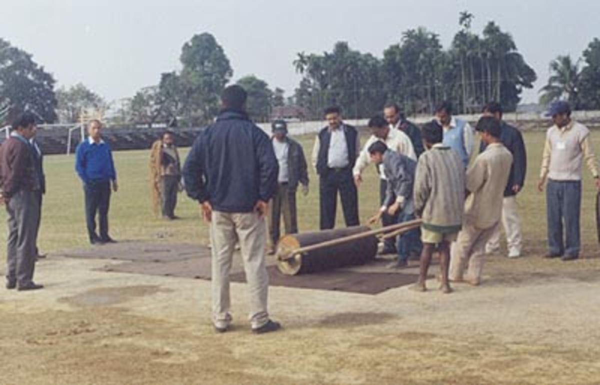 The pitch being dried up using conventional methods viz.firewood ...