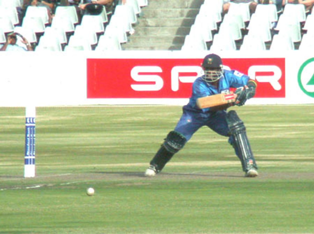 Griquas opening bat Loots Bosman attempts to turn a ball to the leg ...