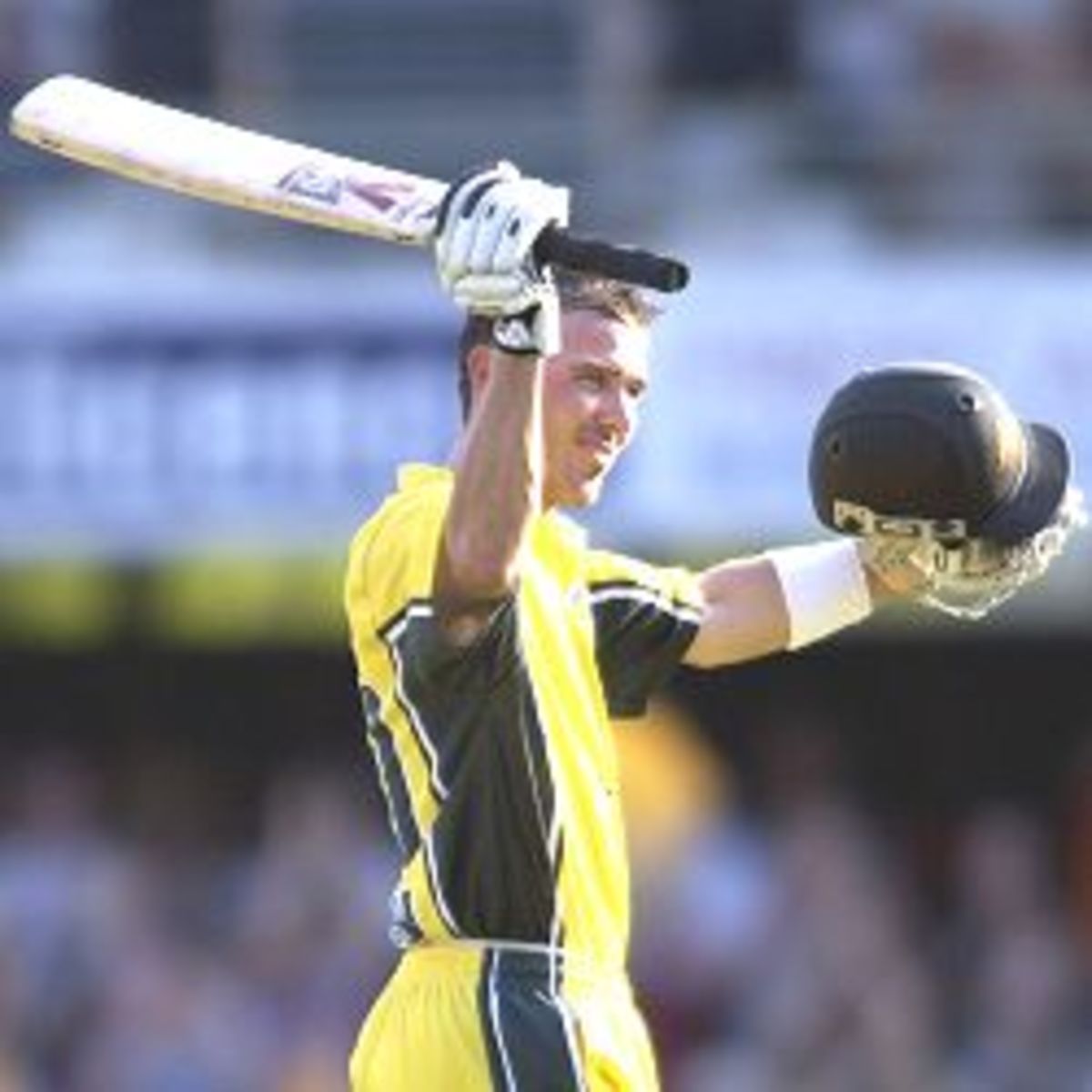 Damien Martyn of Australia celebrates scoring a century against South ...
