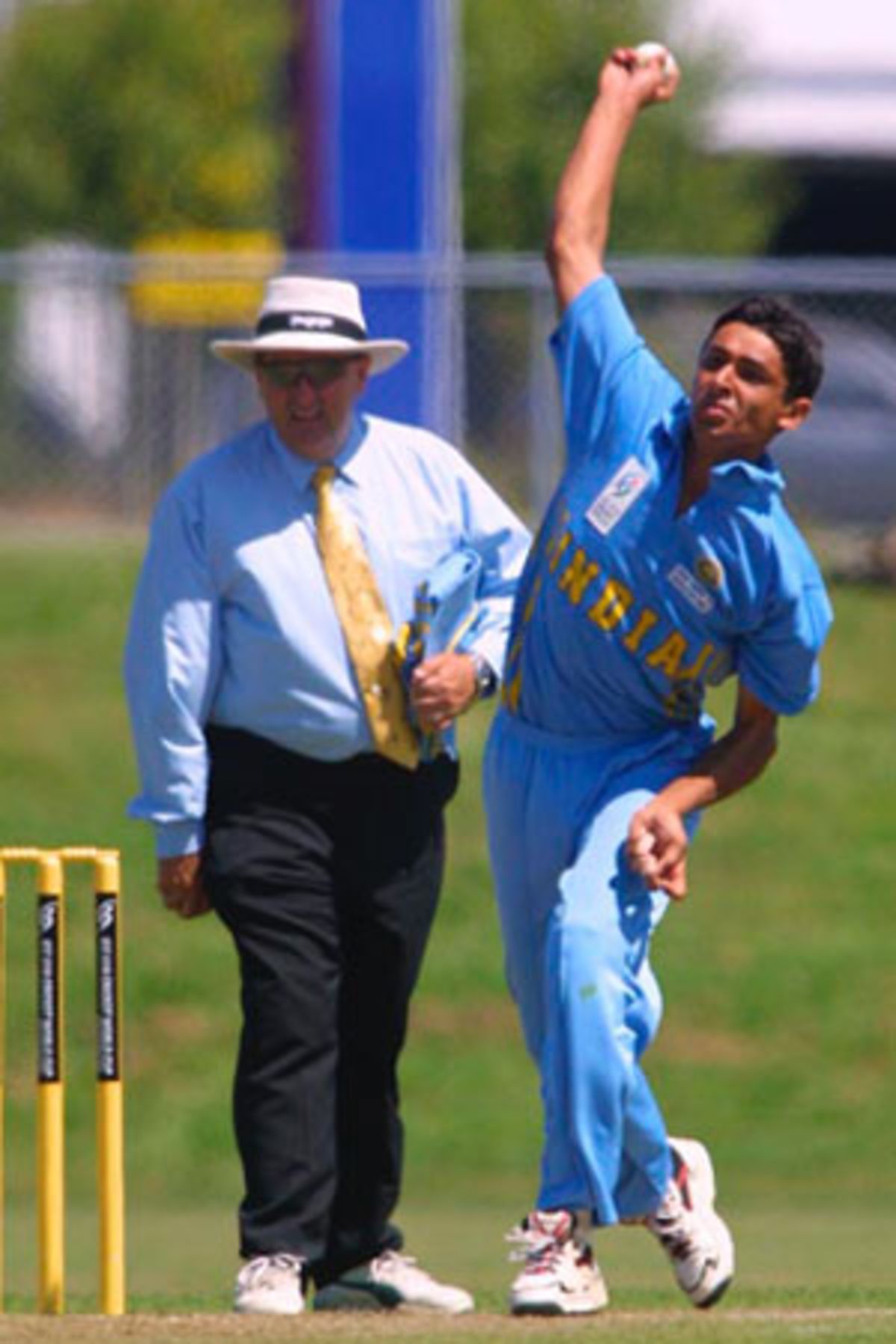 Bisla delivers a ball. ICC Under-19 World Cup Group A: India Under-19s ...