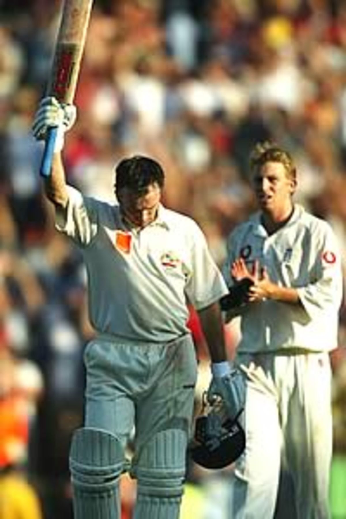 Waugh and Martyn enter the field, Australia v England, 5th Test, 2002/ ...