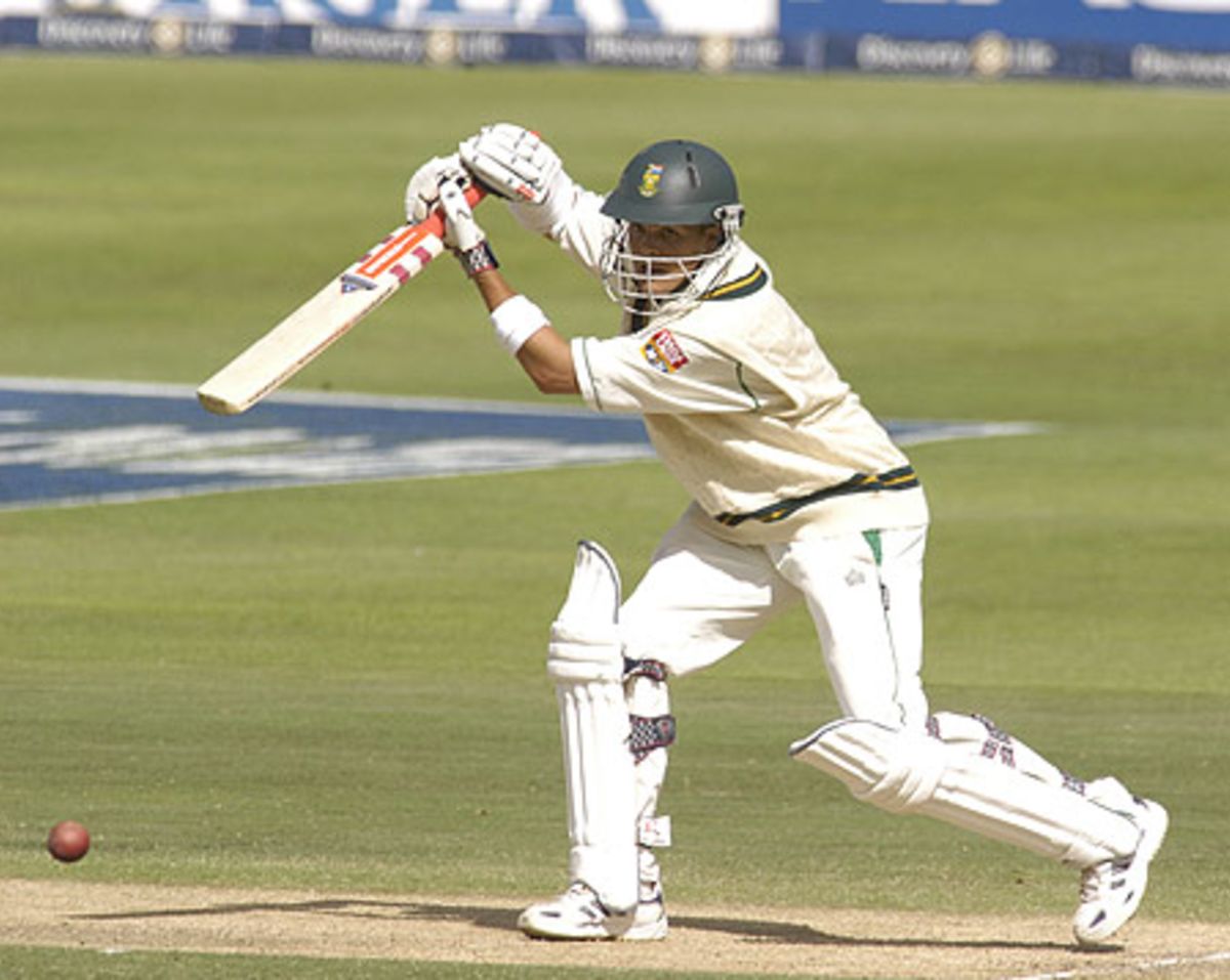 SA centurion Jacques Rudolph drives through the covers against the West ...