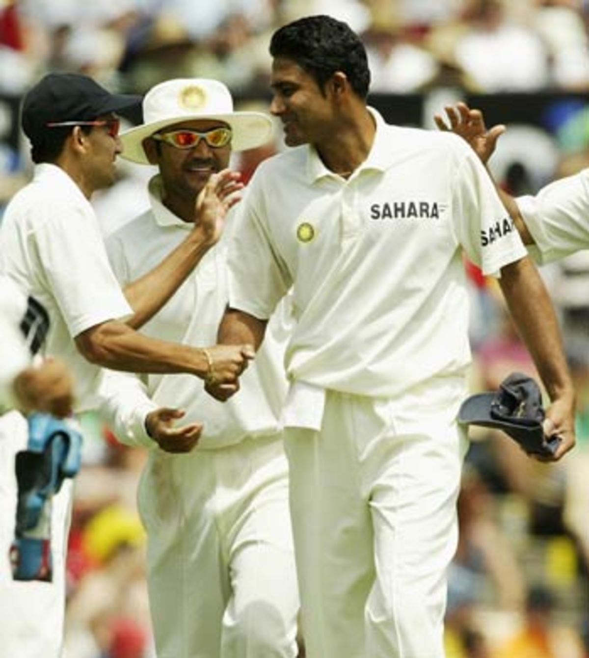 Anil Kumble led the Indian team off to rapturous applause ...