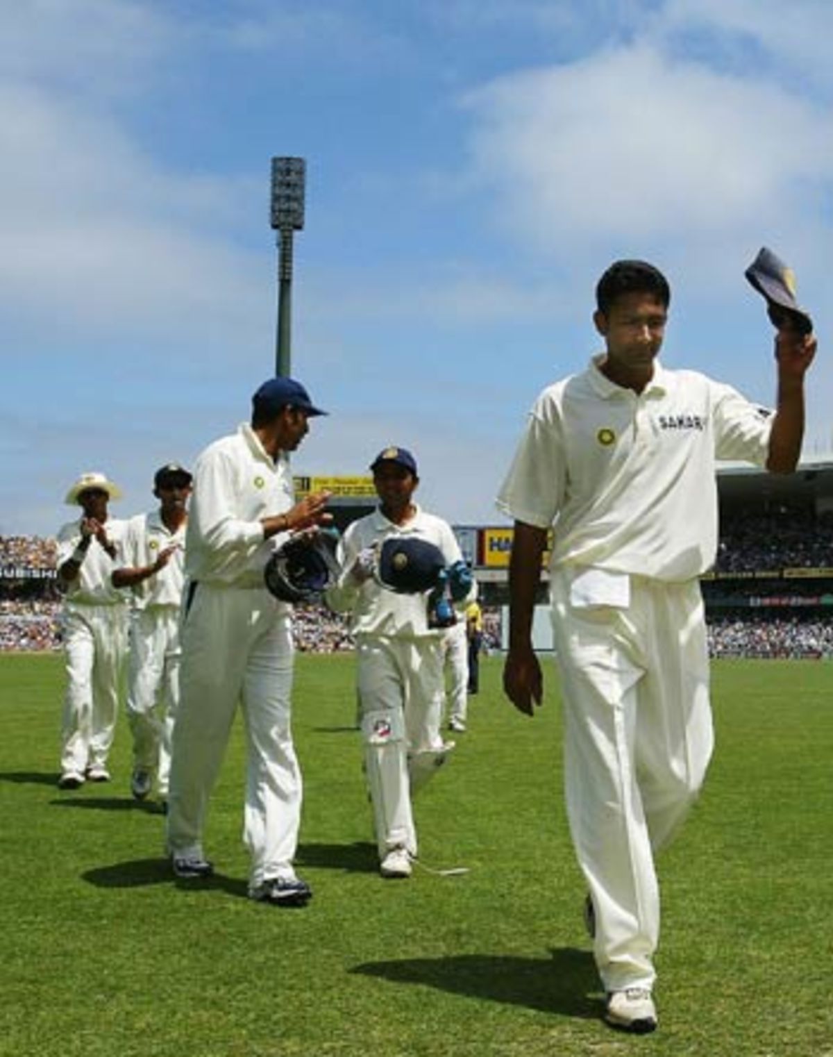 Anil Kumble led the Indian team off to rapturous applause ...