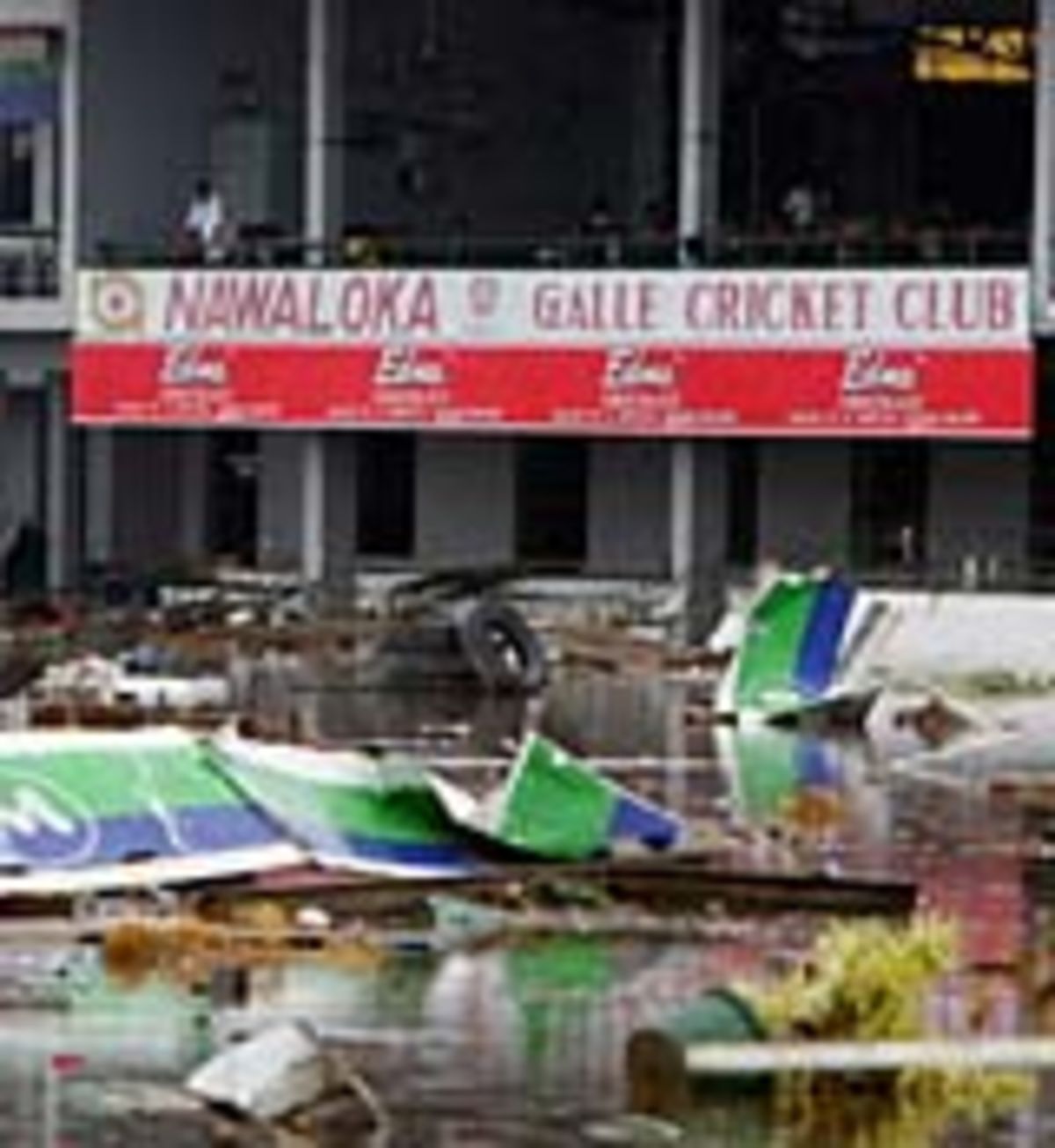 The cricket ground at Galle in the aftermath of the tsunami ...