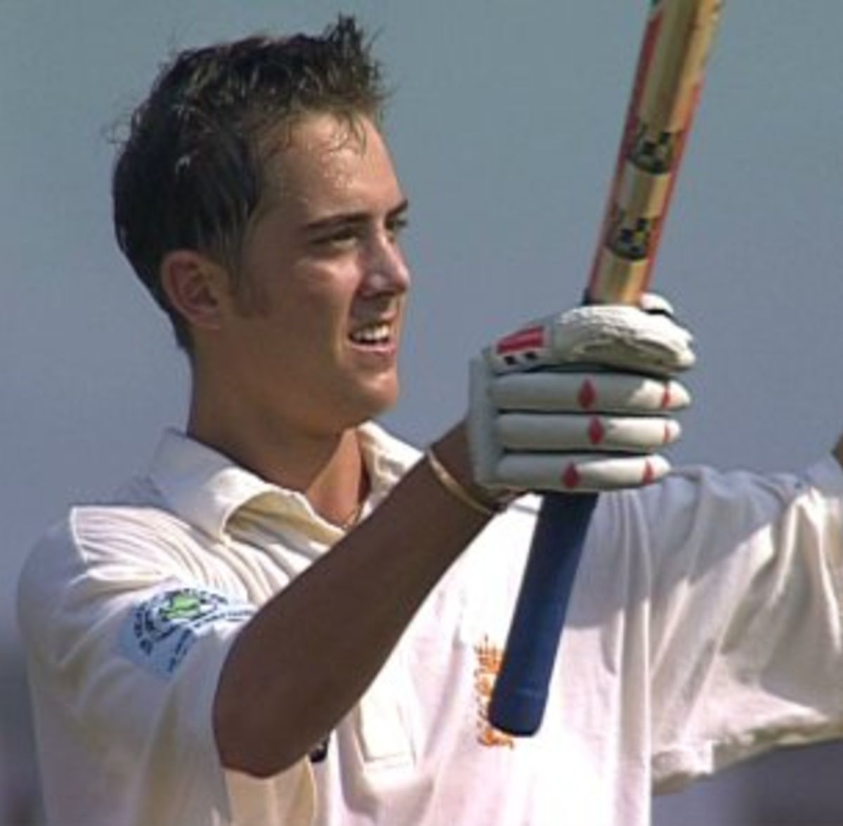 Stephen Peters celebrates his century | ESPNcricinfo.com