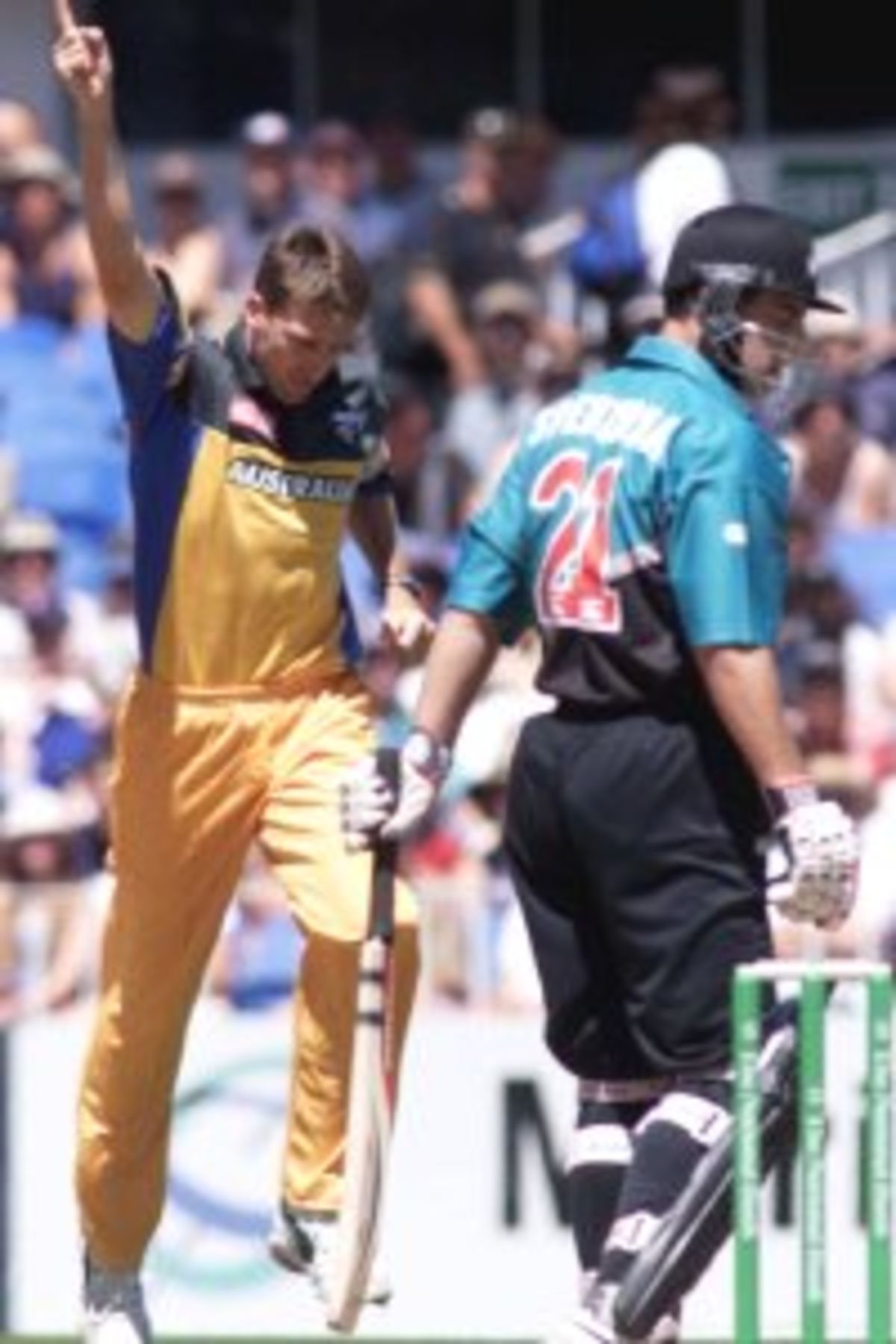 Mark Waugh jumps to avoid a bouncer, New Zealand v Australia, 2nd ODI ...
