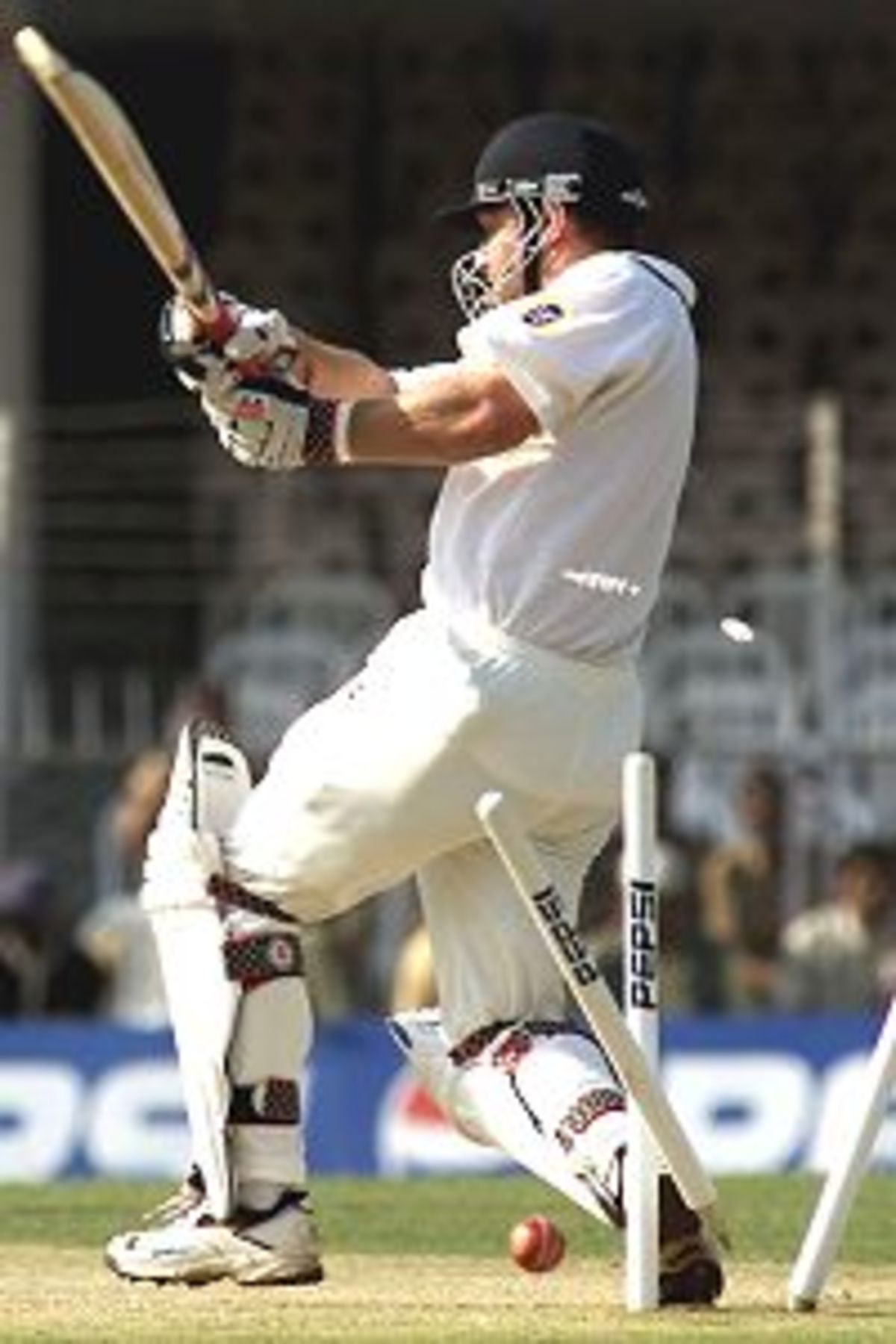Michael Slater is bowled after trying a pull shot | ESPNcricinfo.com