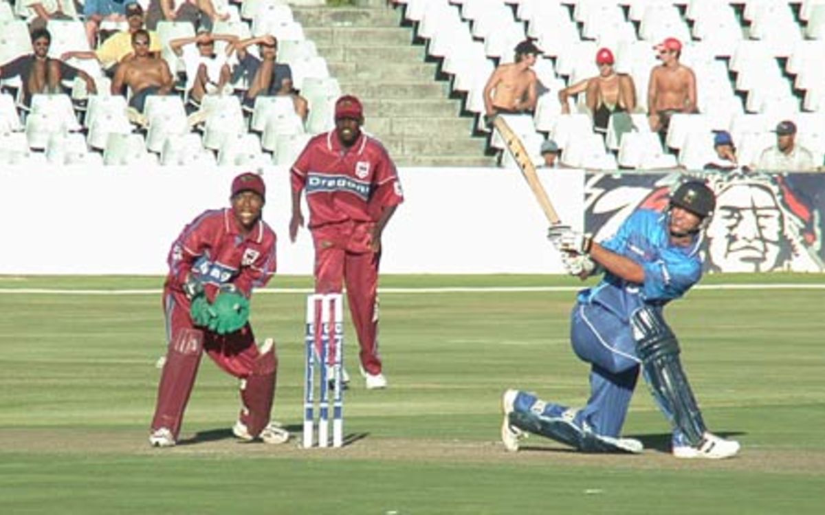 WP's Jonathan Trott attempts to turn a ball to the leg side against ...