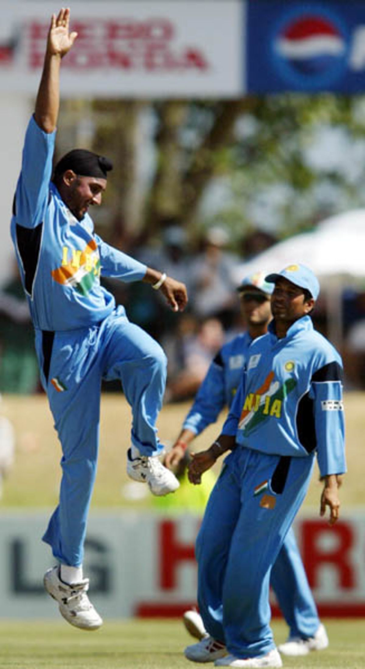 A delighted Harbhajan Singh celebrates at Paarl | ESPNcricinfo.com
