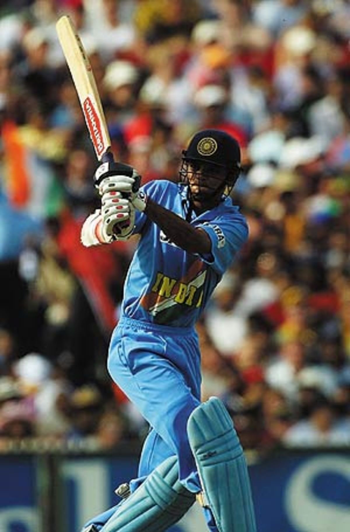 Ajit Agarkar leads the Indian fightback with a few glorious shots ...