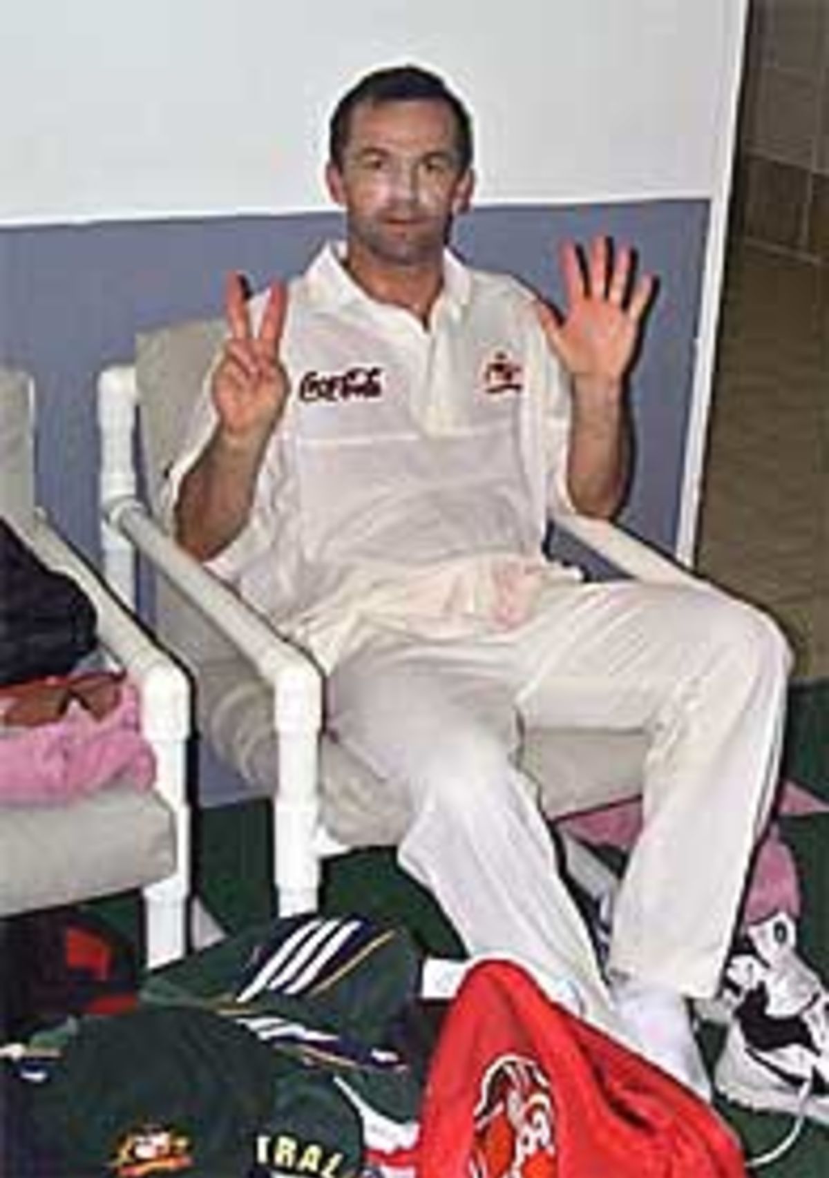Adam Dale after his 7 wickets against the West Indies Board XI, 1998/99 ...