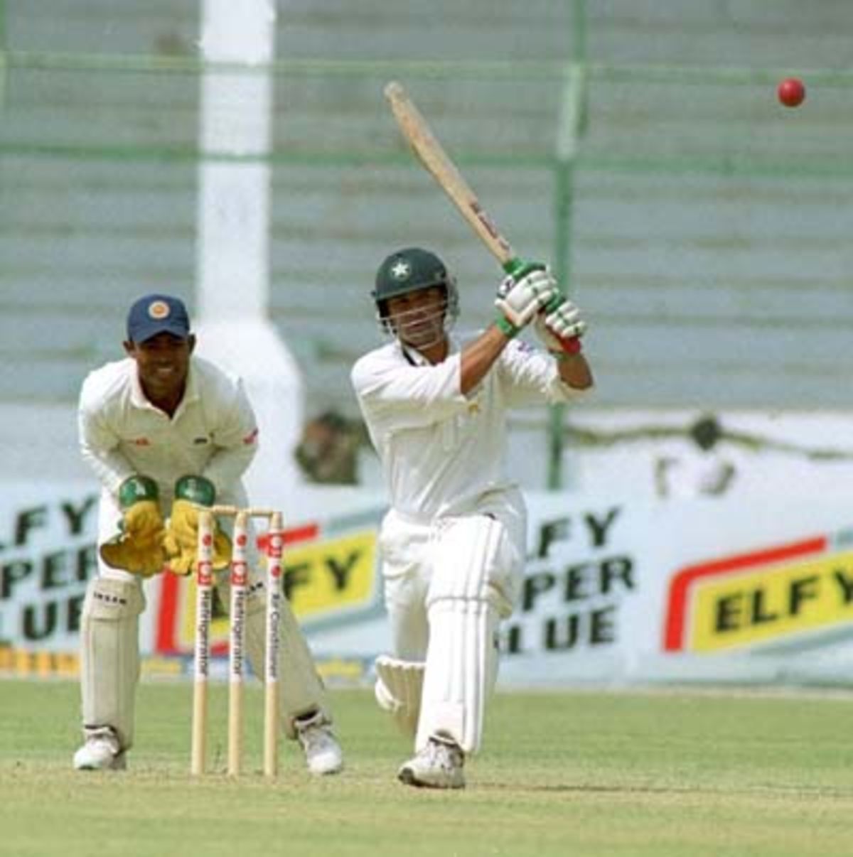 Moin Khan clubs an on-side four on his way to 70, Pakistan v Sri Lanka ...
