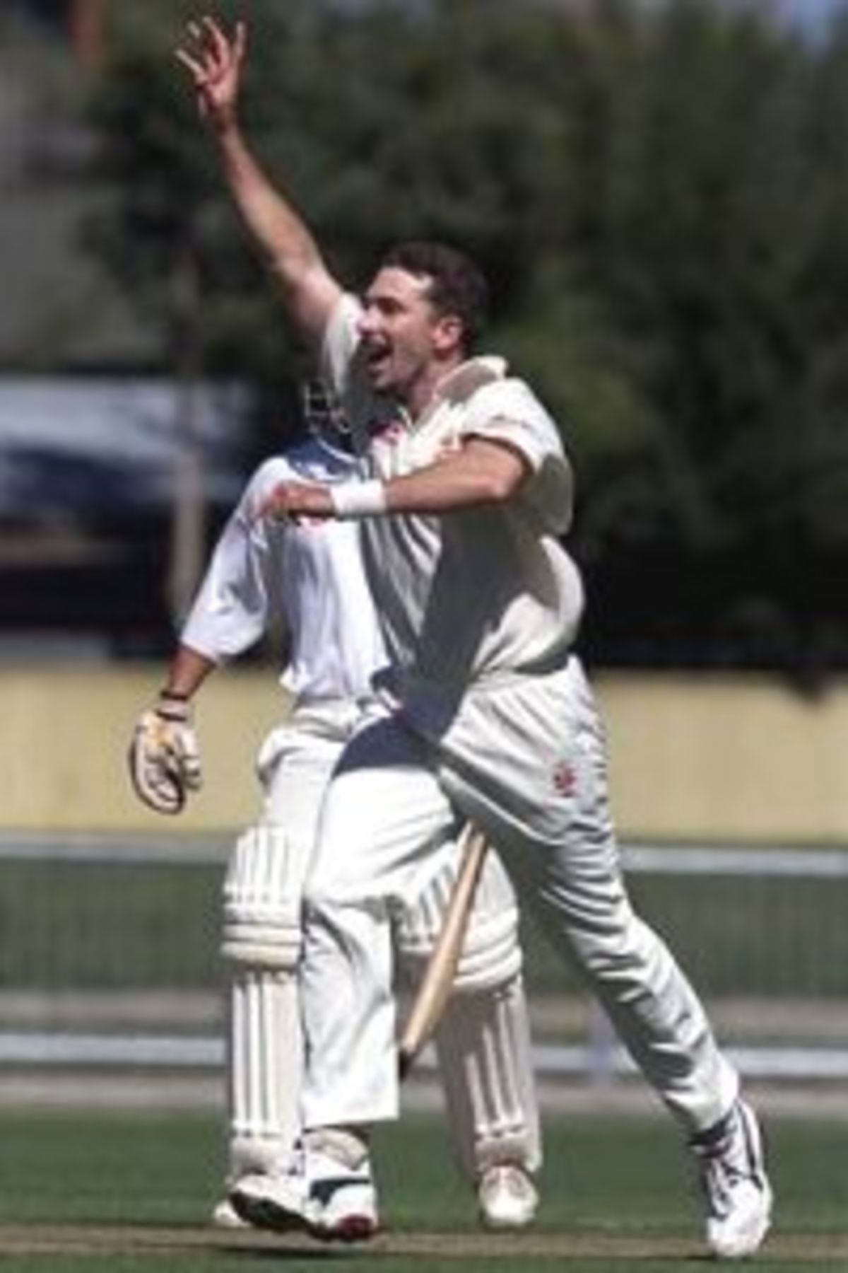 Damien Fleming celebrates the wicket Mark Douglas, Central Districts v ...