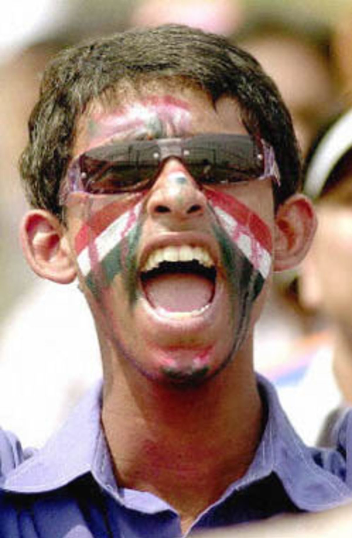 A fan sports the Indian tricolour on his face | ESPNcricinfo.com