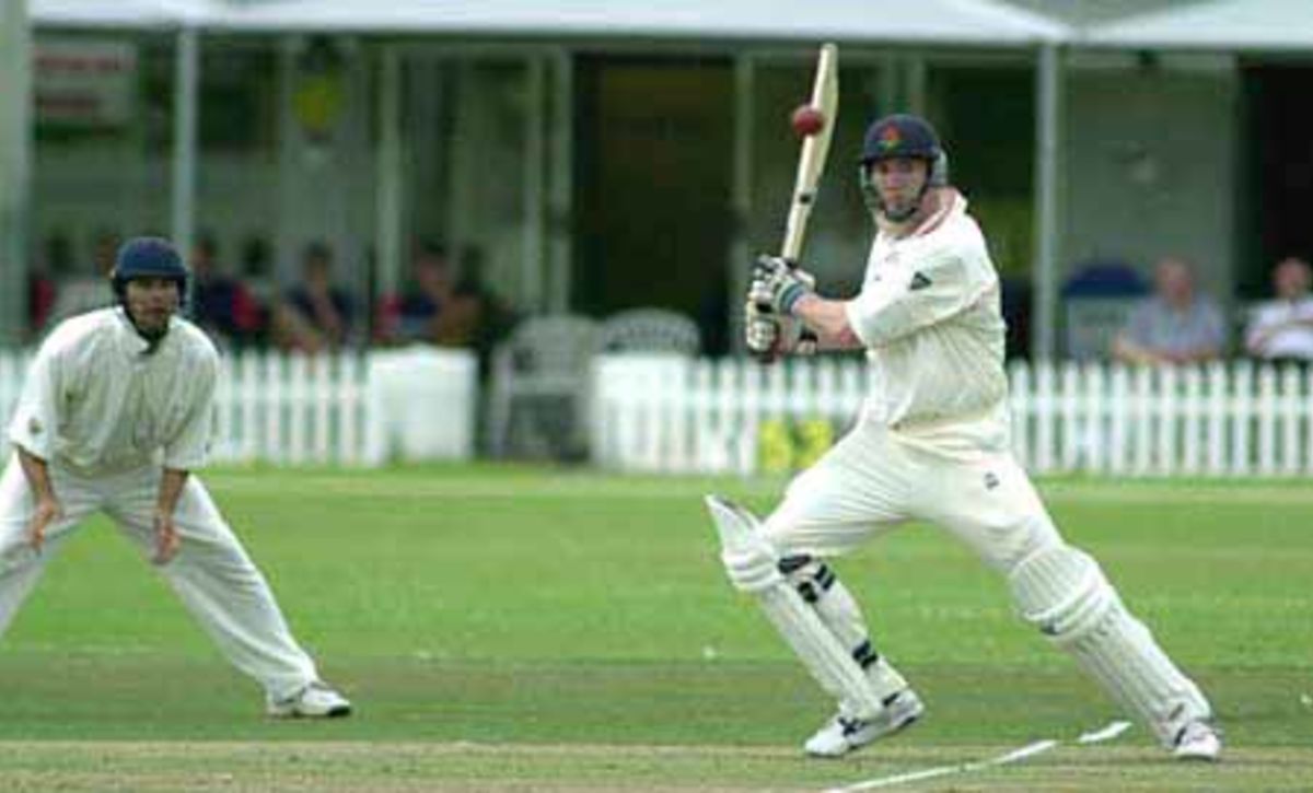Ryan Driver with a classic batting pose in his innings of 93 in the ...